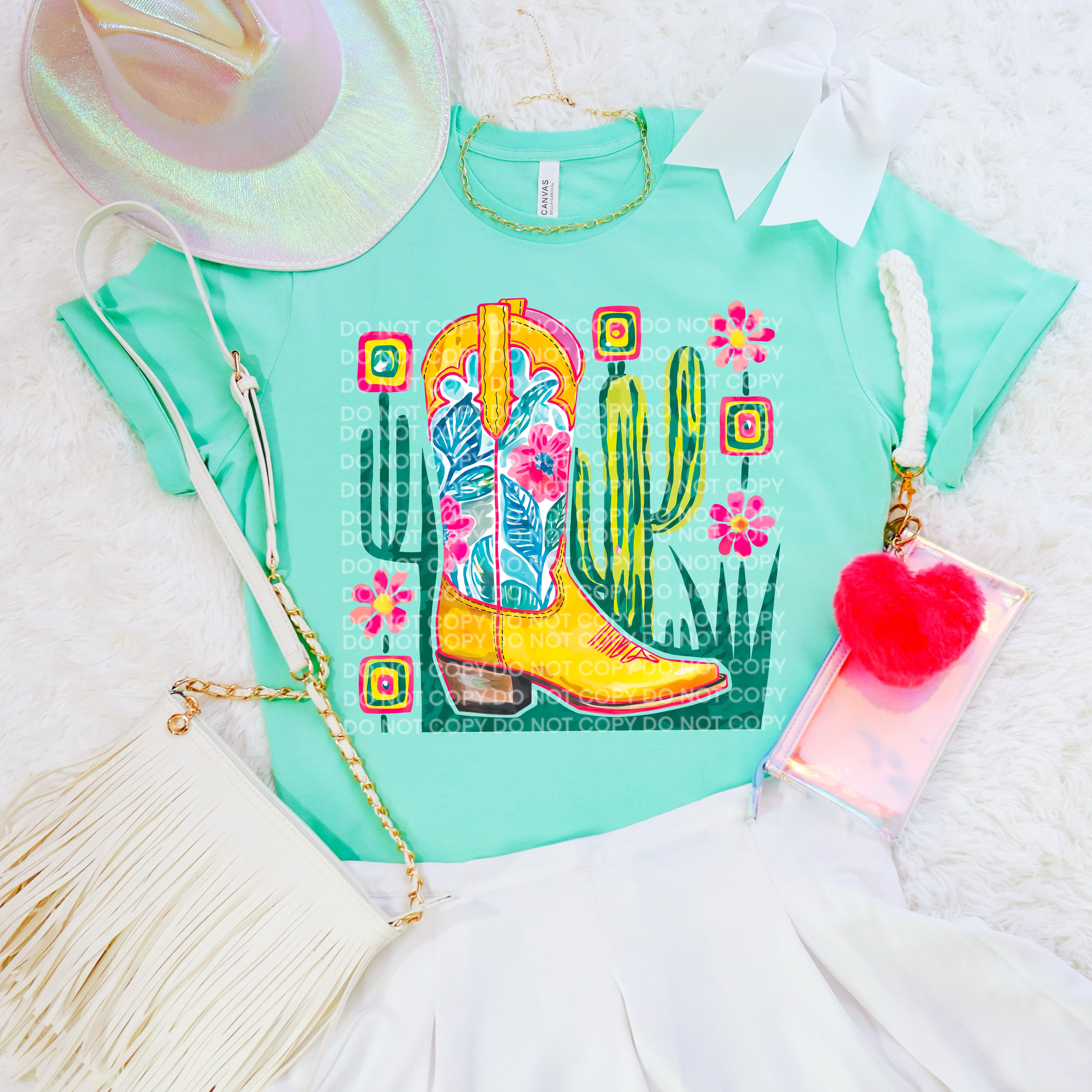 Boot And Cactus TRANSFER SCG JUNE – Sassy Sublimation & Screen Prints