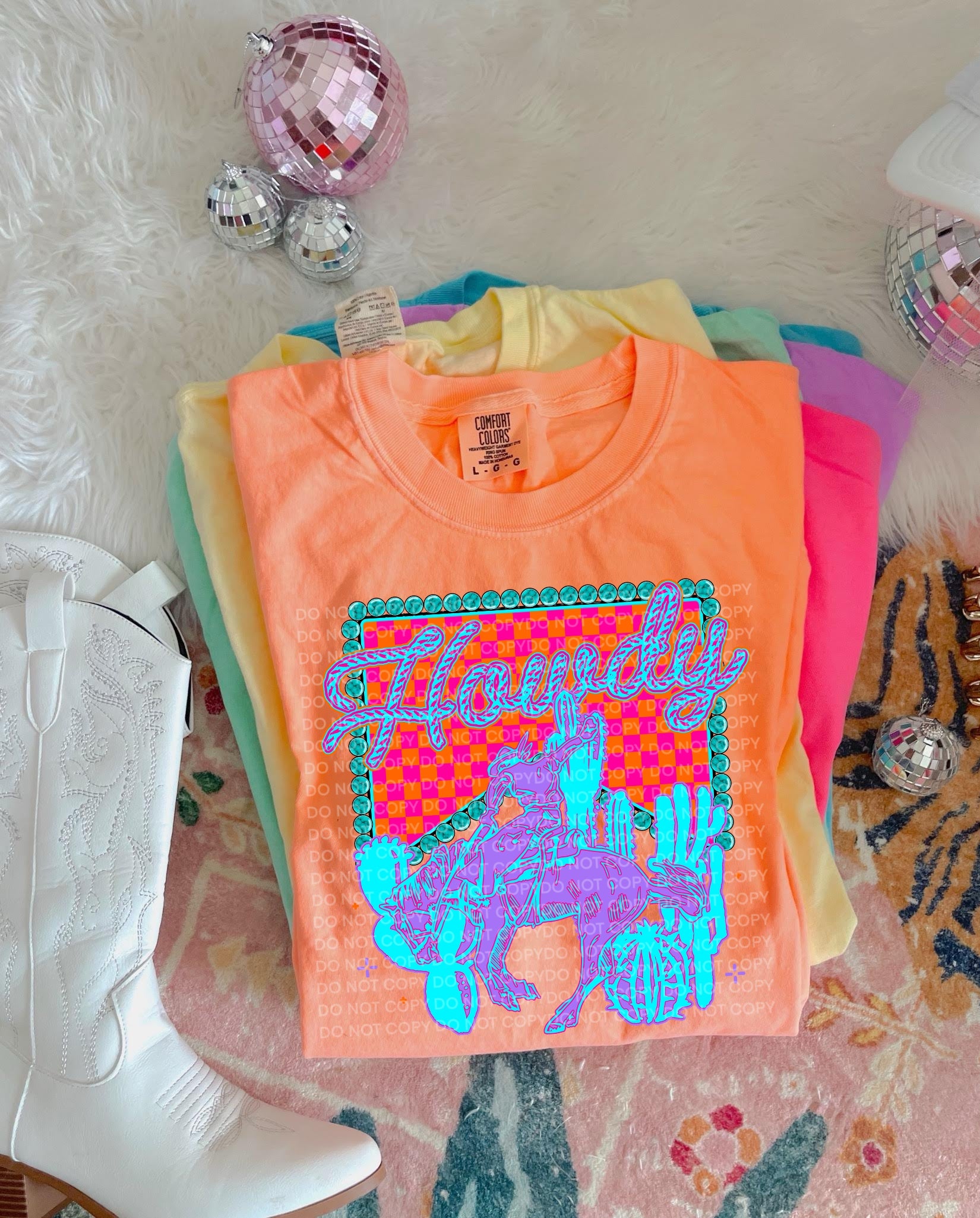 Howdy Blue And Purple TRANSFER SCG JULY – Sassy Sublimation & Screen Prints