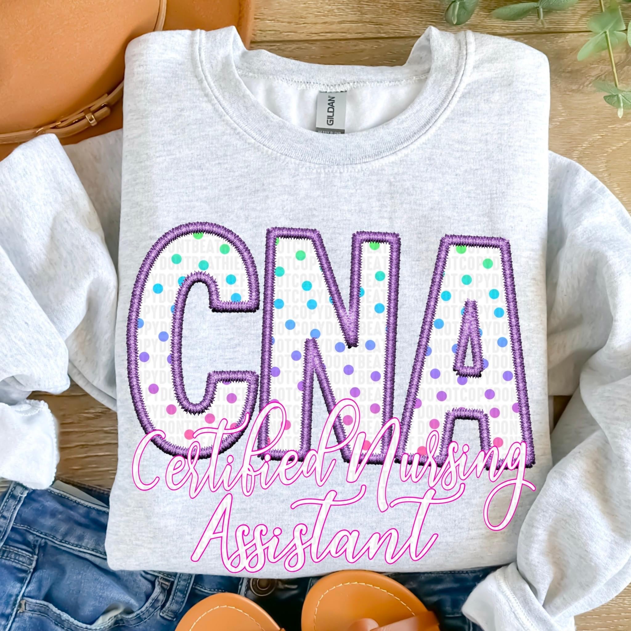 CNA Polka Dot Faux Embroidery TRANSFER – Sassy Sublimation & Screen Prints