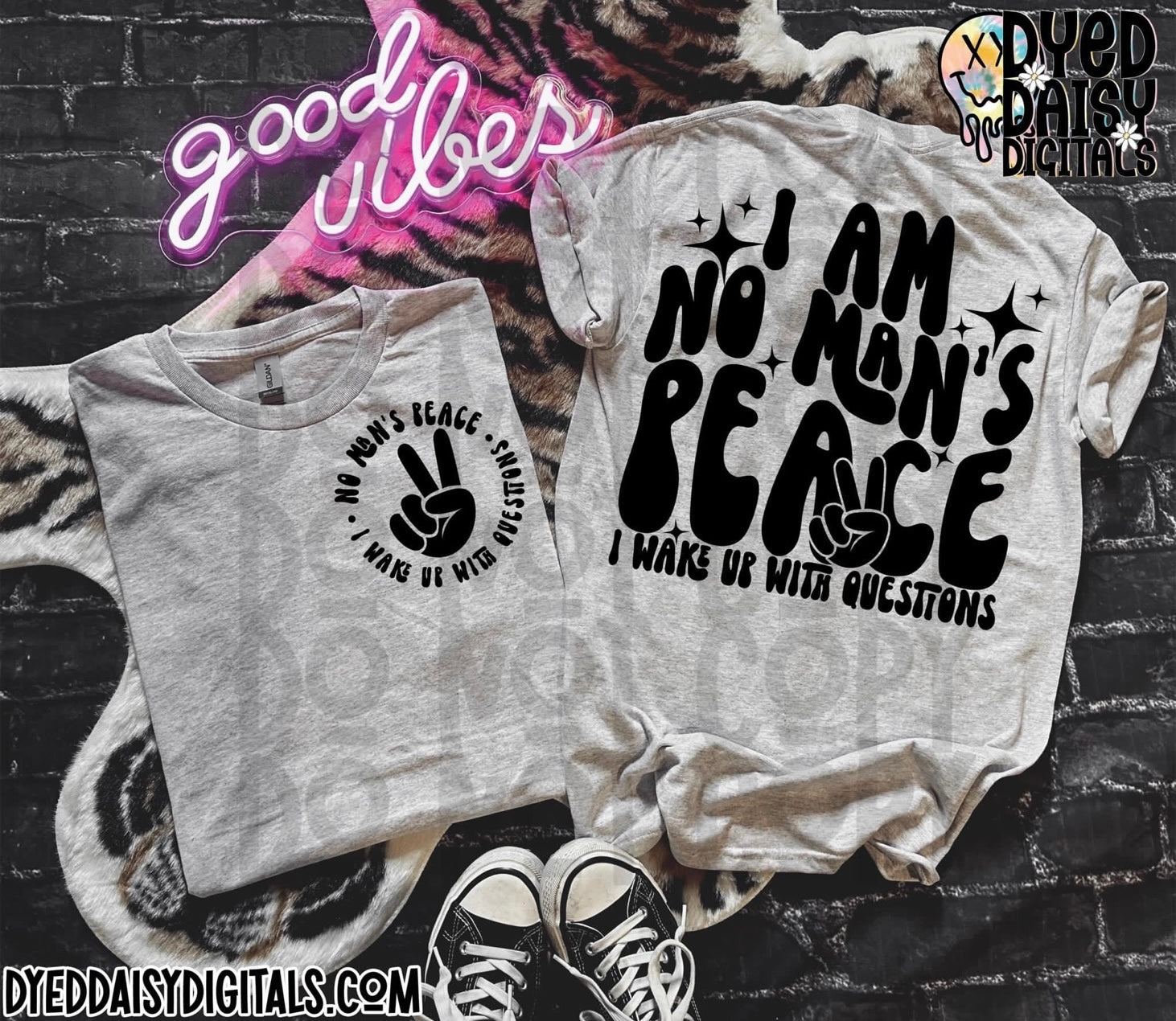 I Am No Man’s Peace I Wake Up With Questions Blk With Pocket TRANSFER ...