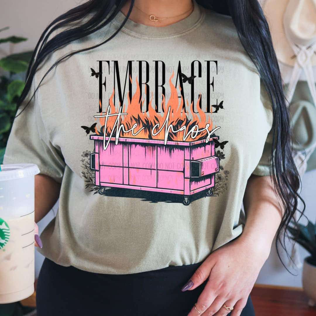 Embrace The Chaos Pink Trashcan Fire TRANSFER DEC SCG – Sassy ...