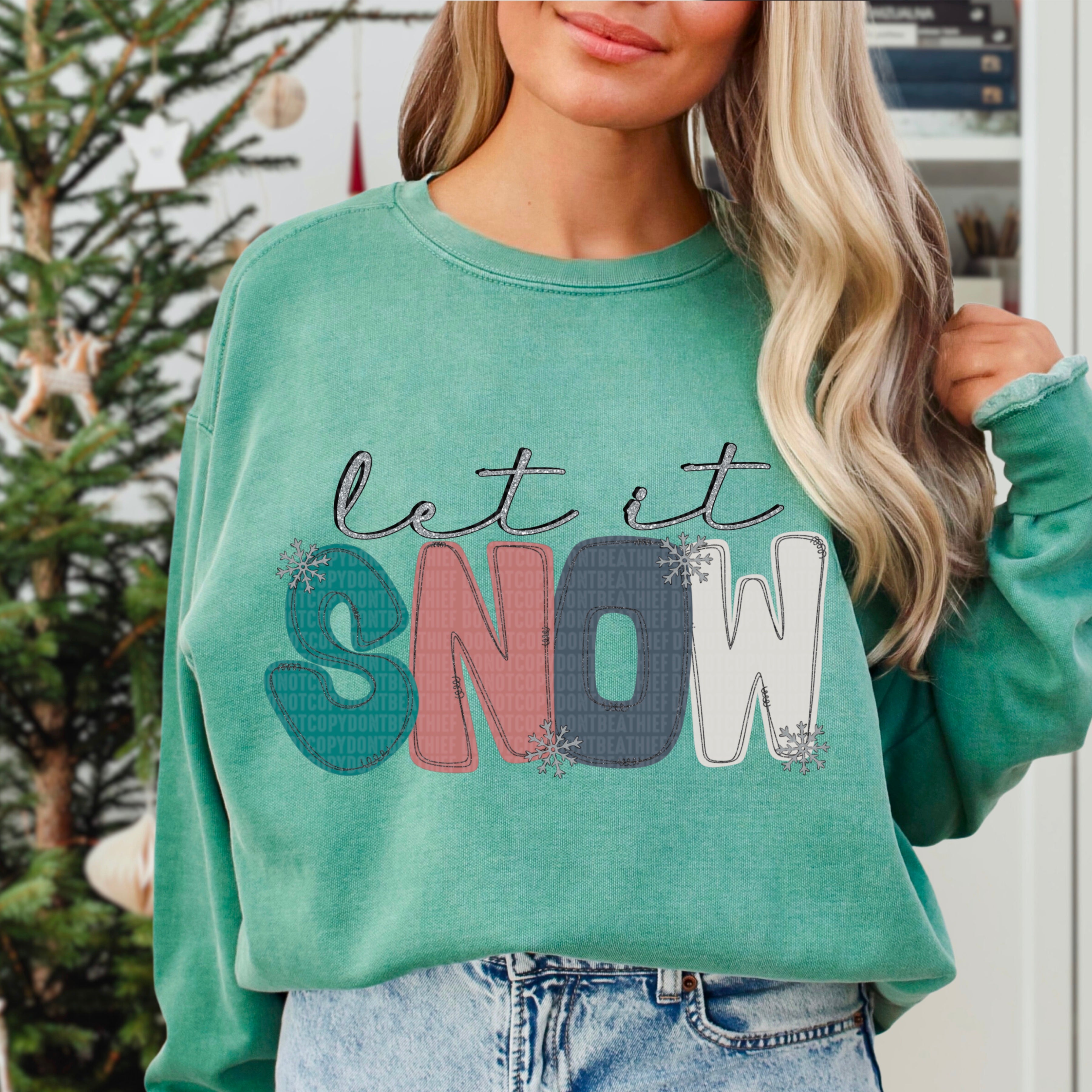 Let It Snow with snowflake TRANSFER sdd – Sassy Sublimation & Screen Prints