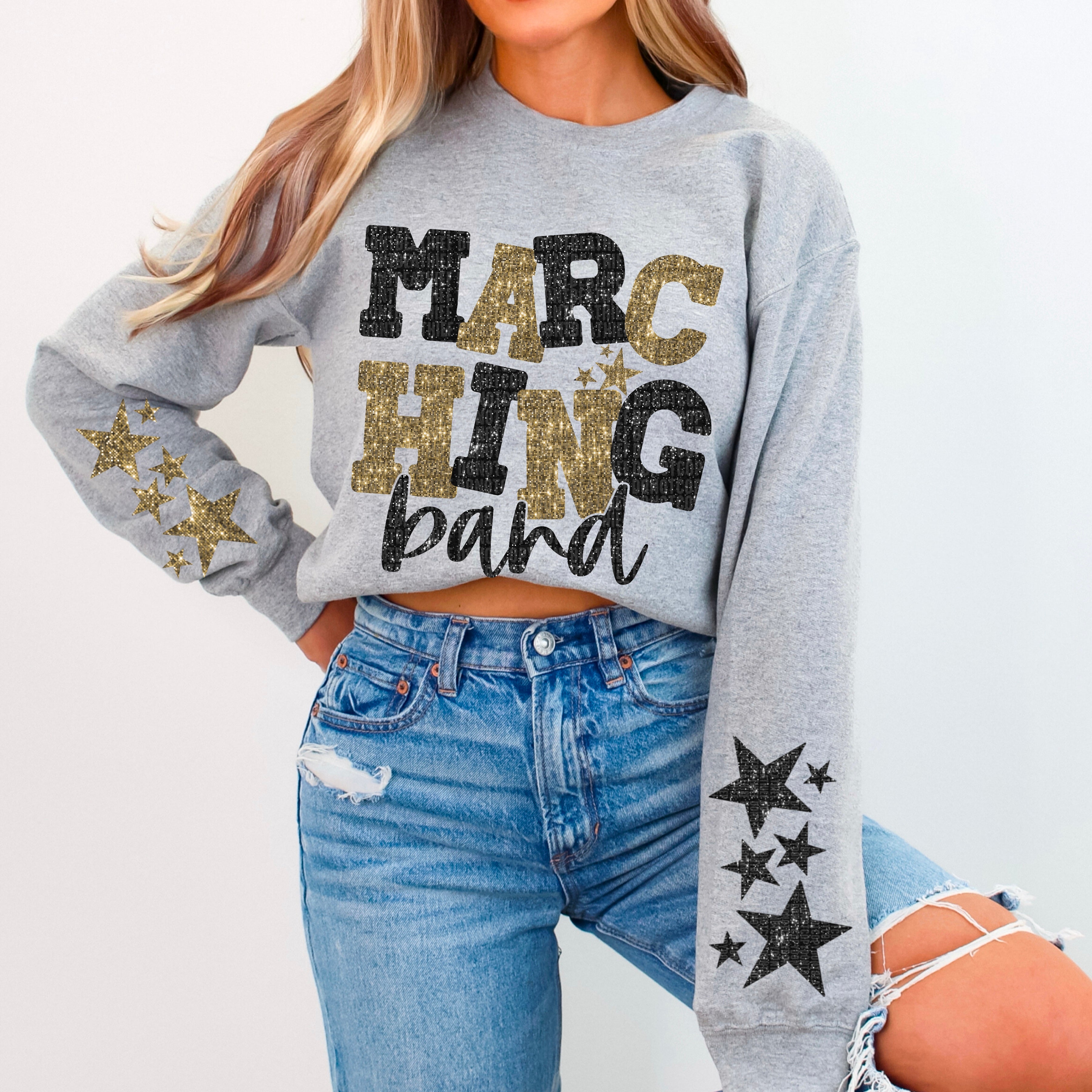 Marching Band Mama Star Sleeves COLOR DROPDOWN TRANSFER – Sassy ...