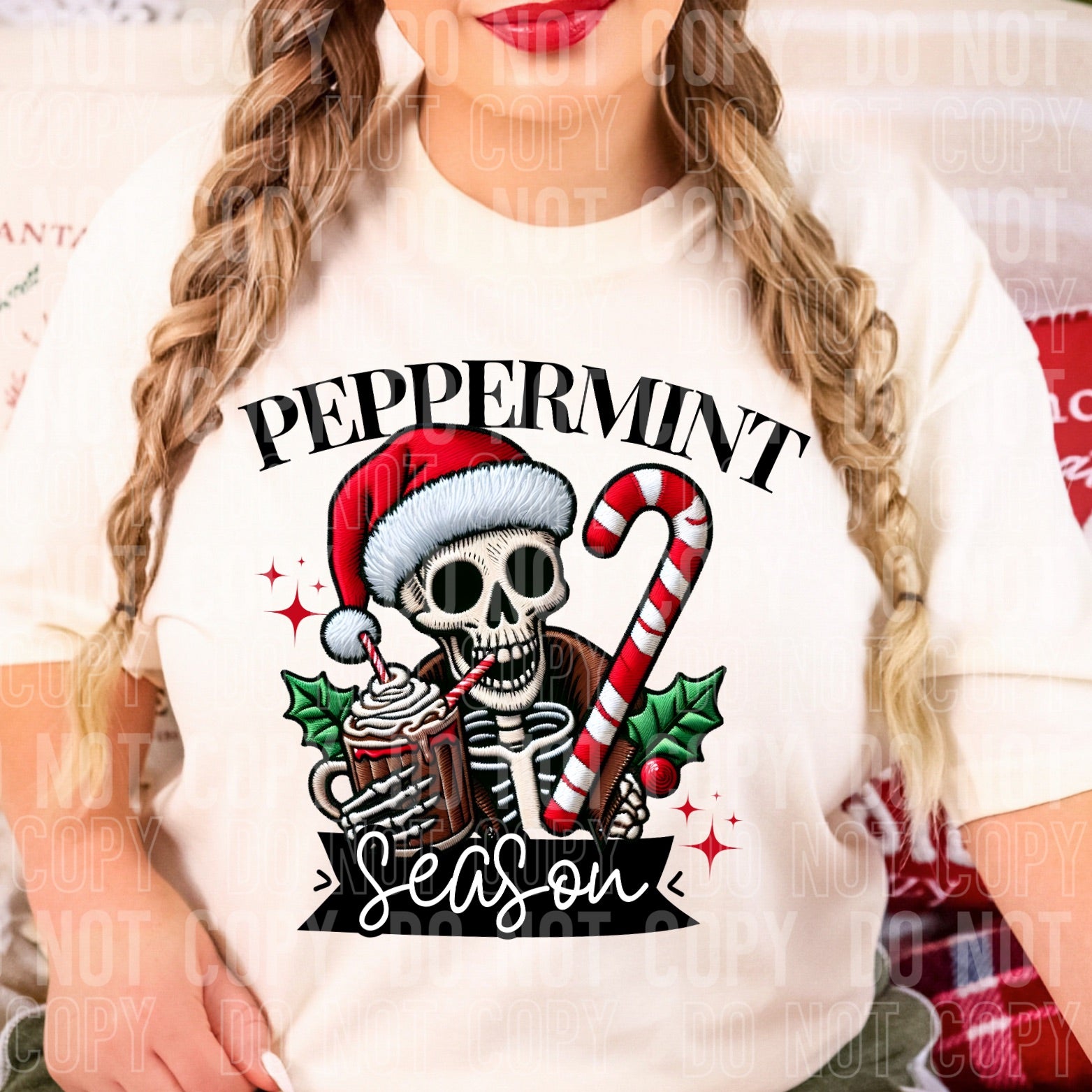 Peppermint Season Skelly Santa Hat TRANSFER SBB – Sassy Sublimation ...