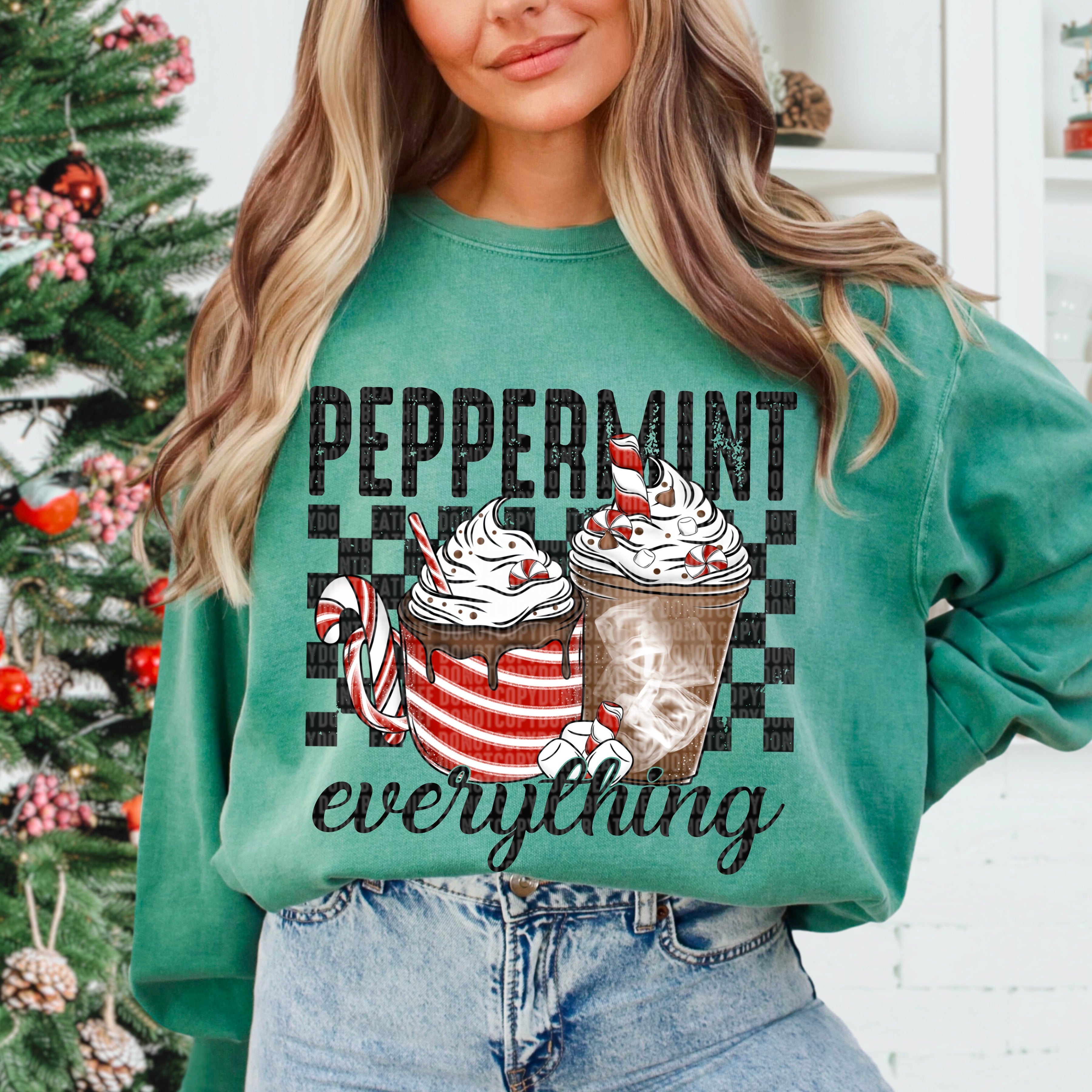 Peppermint Everything Checkered TRANSFER SDD – Sassy Sublimation ...