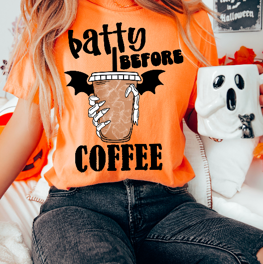 Batty Before Coffee TRANSFER CMD JUNE – Sassy Sublimation & Screen Prints