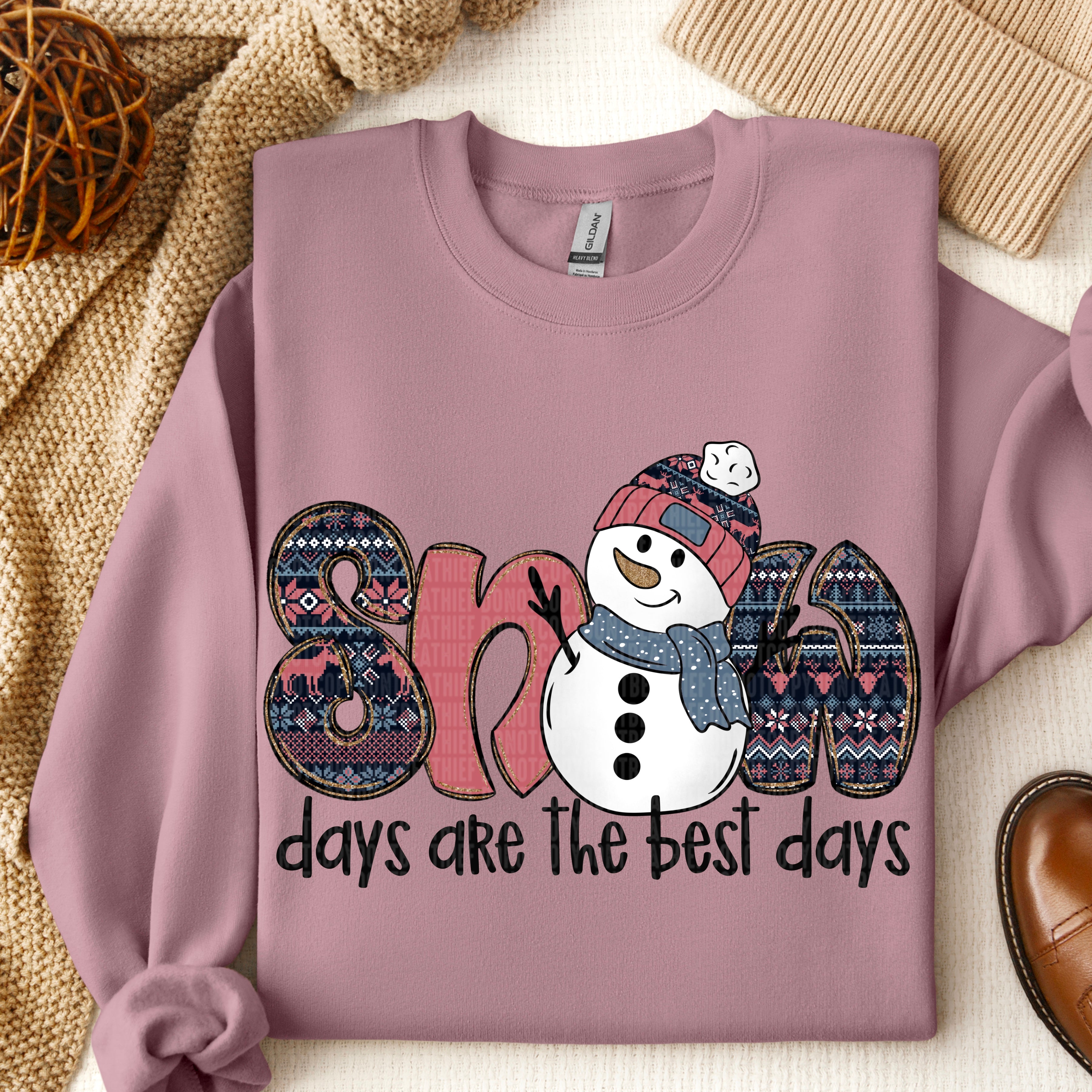 Snow Days Are The Best Days Snowman Dropdown TRANSFER SDD OCT – Sassy ...