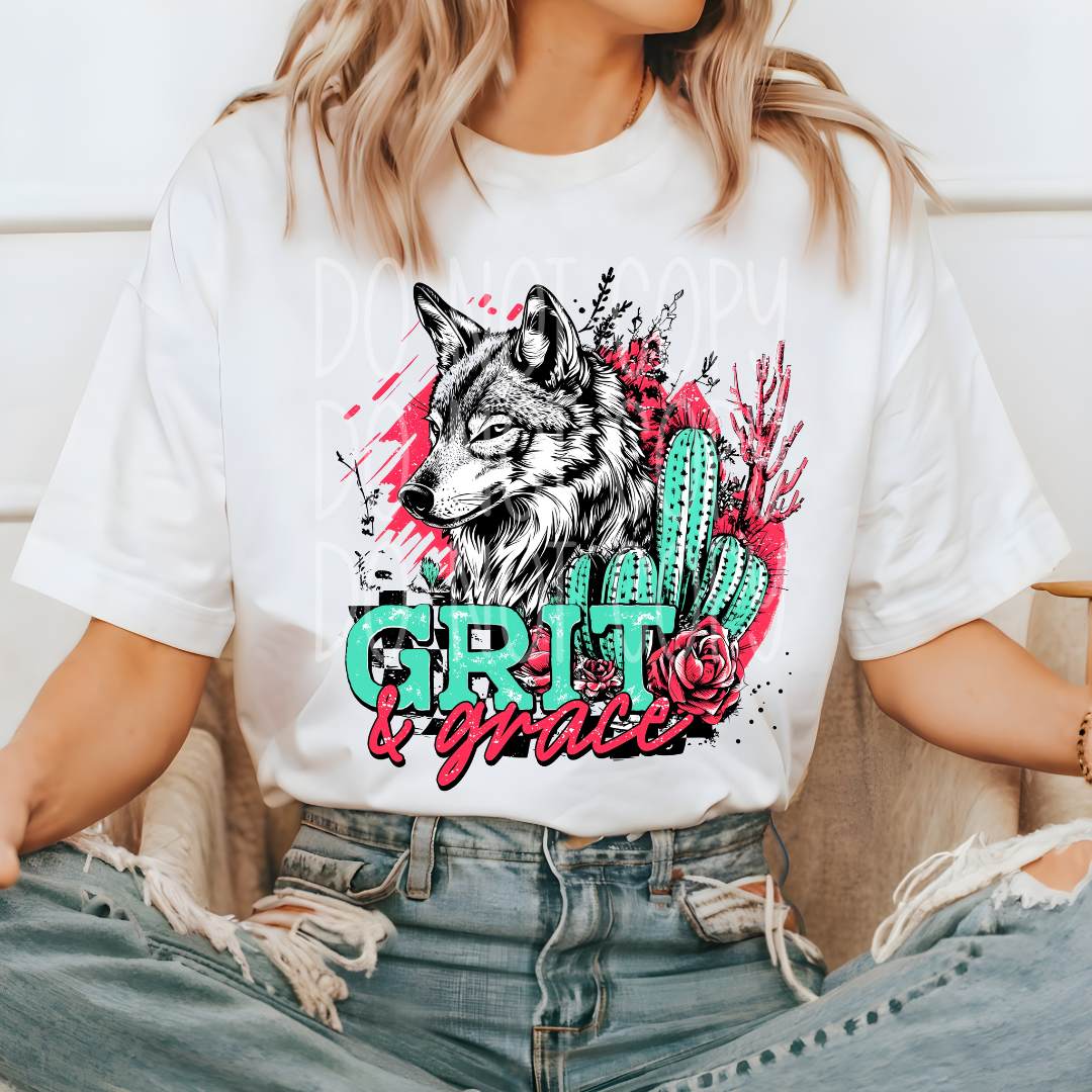 Grit & Grace Wolf TRANSFER PHDC – Sassy Sublimation & Screen Prints