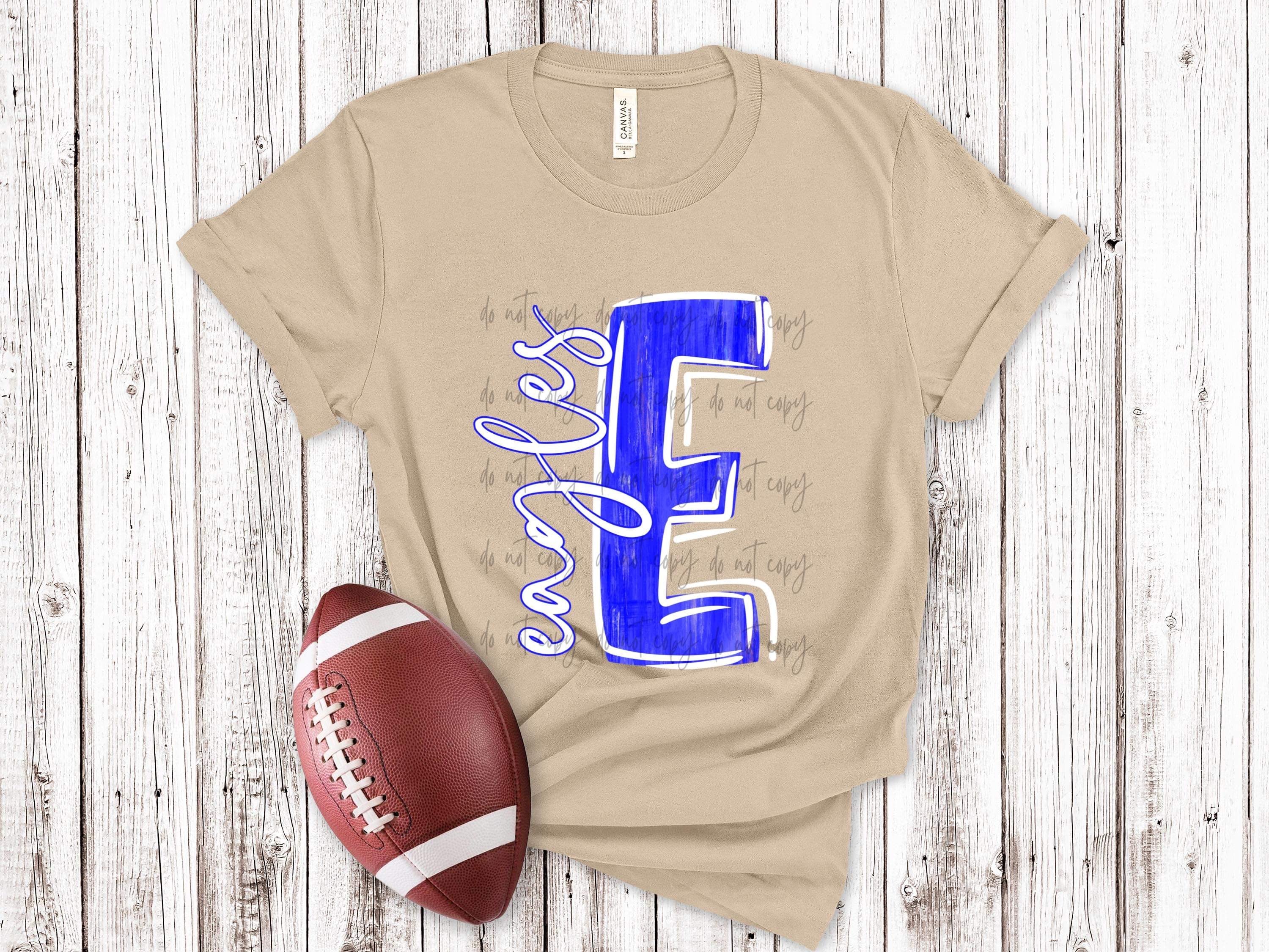 Eagles E Royal Blue With White Trim TRANSFER – Sassy Sublimation ...