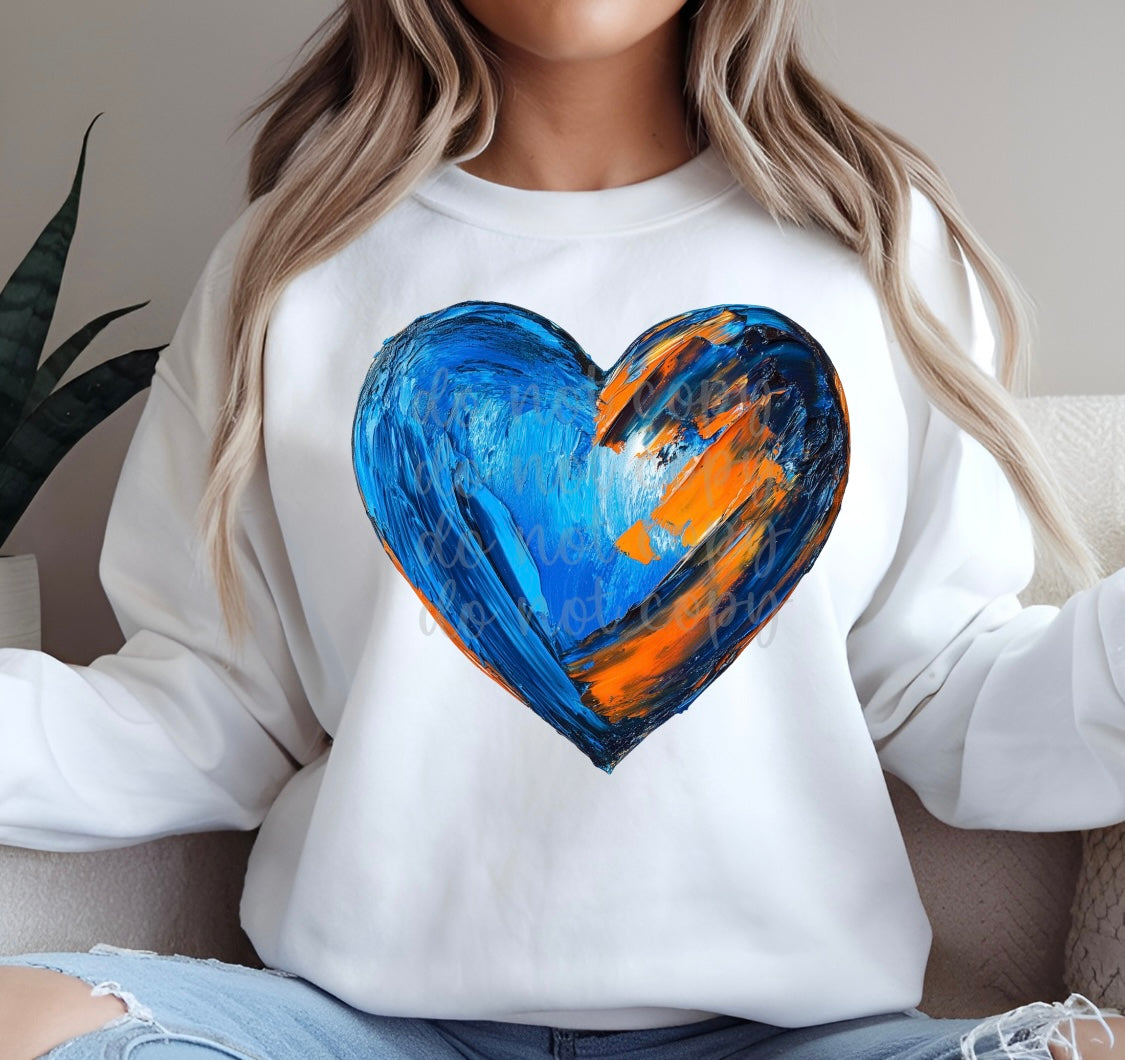 Blue Orange Faux Paint Heart TRANSFER PARJO JAN 25 – Sassy Sublimation ...