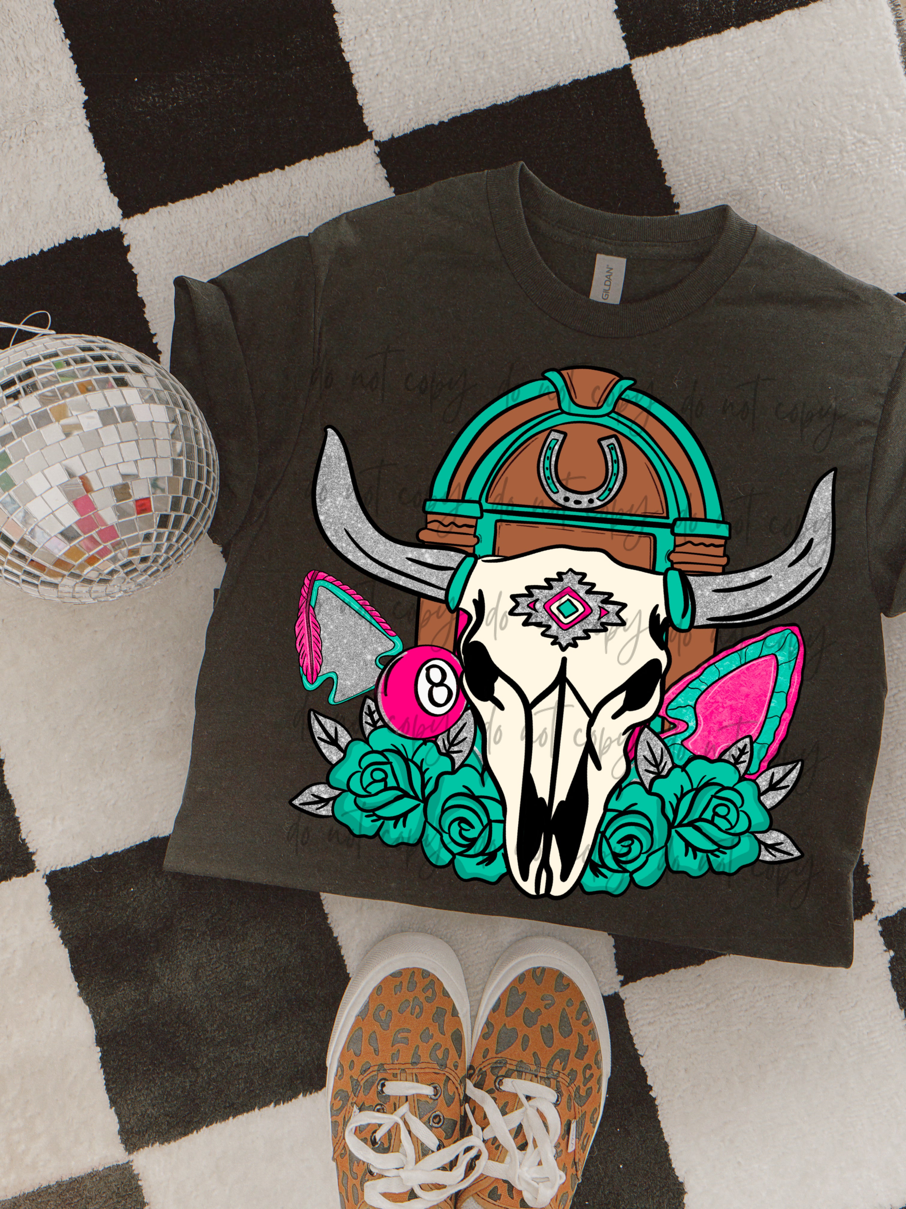 Skull Floral Turquoise Collage TRANSFER BBDC JUNE 25 – Sassy ...