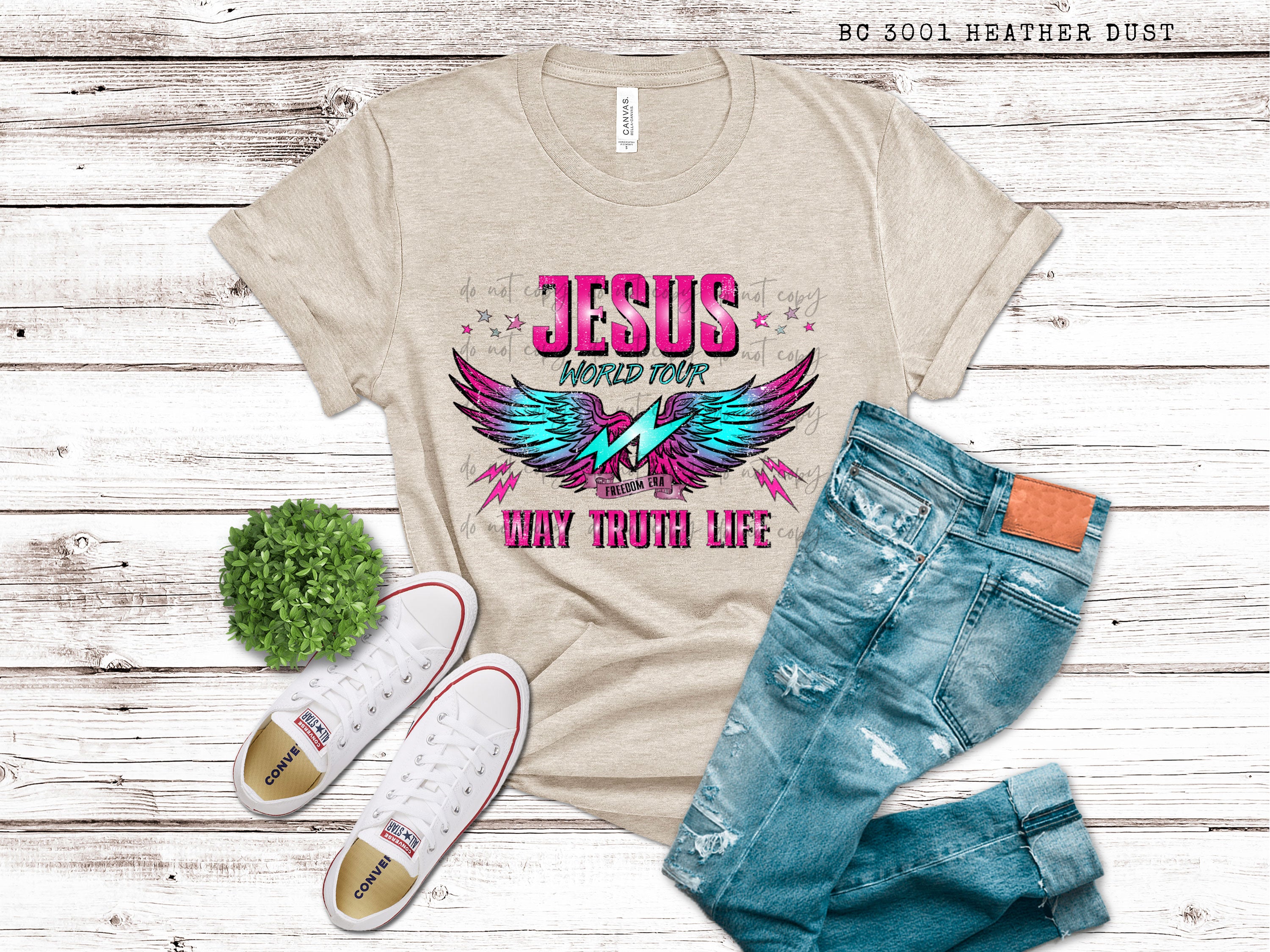 Jesus World Tour Pink Wings TRANSFER – Sassy Sublimation & Screen Prints