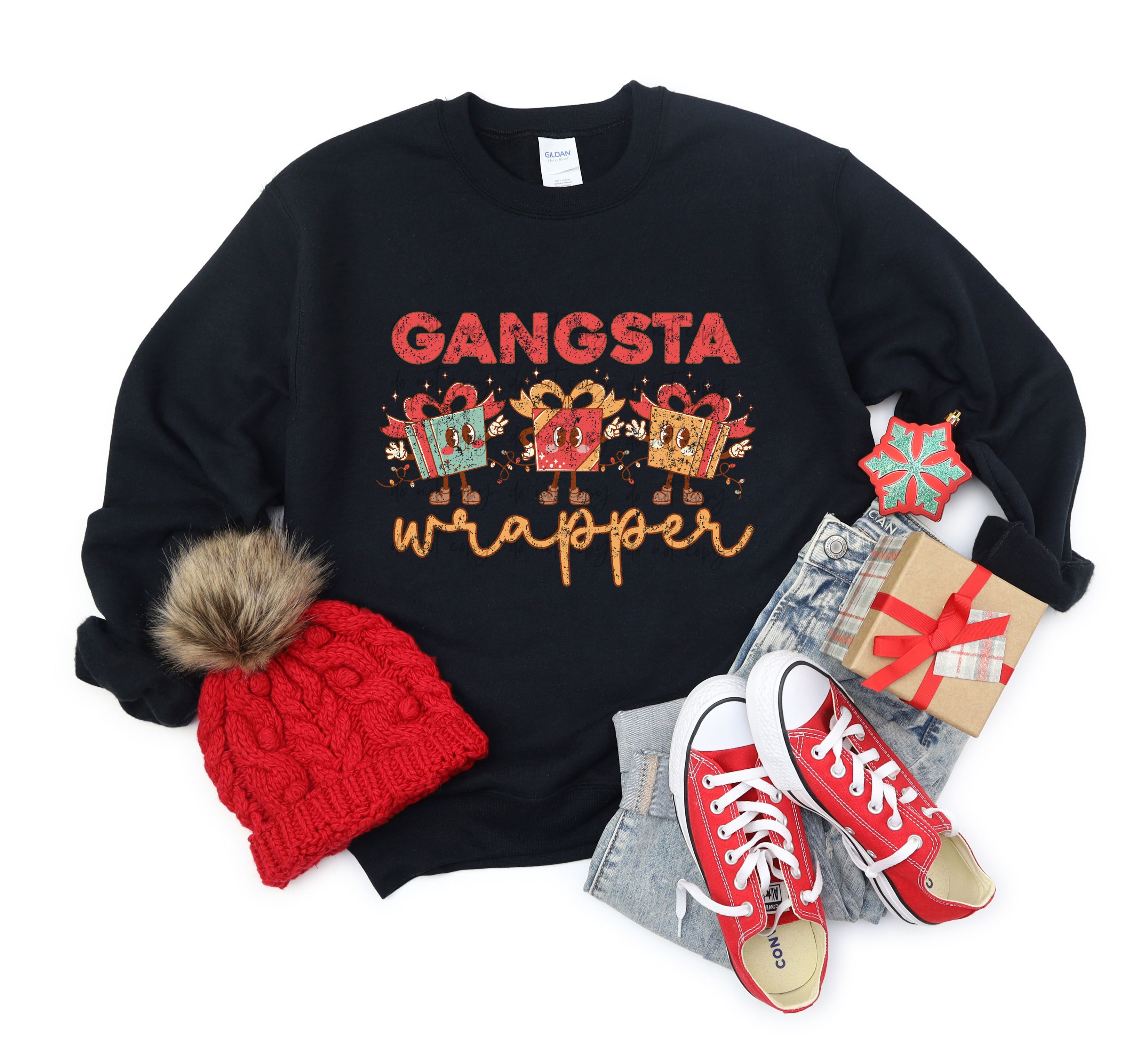 Gangsta Wrapper Distressed TRANSFER – Sassy Sublimation & Screen Prints