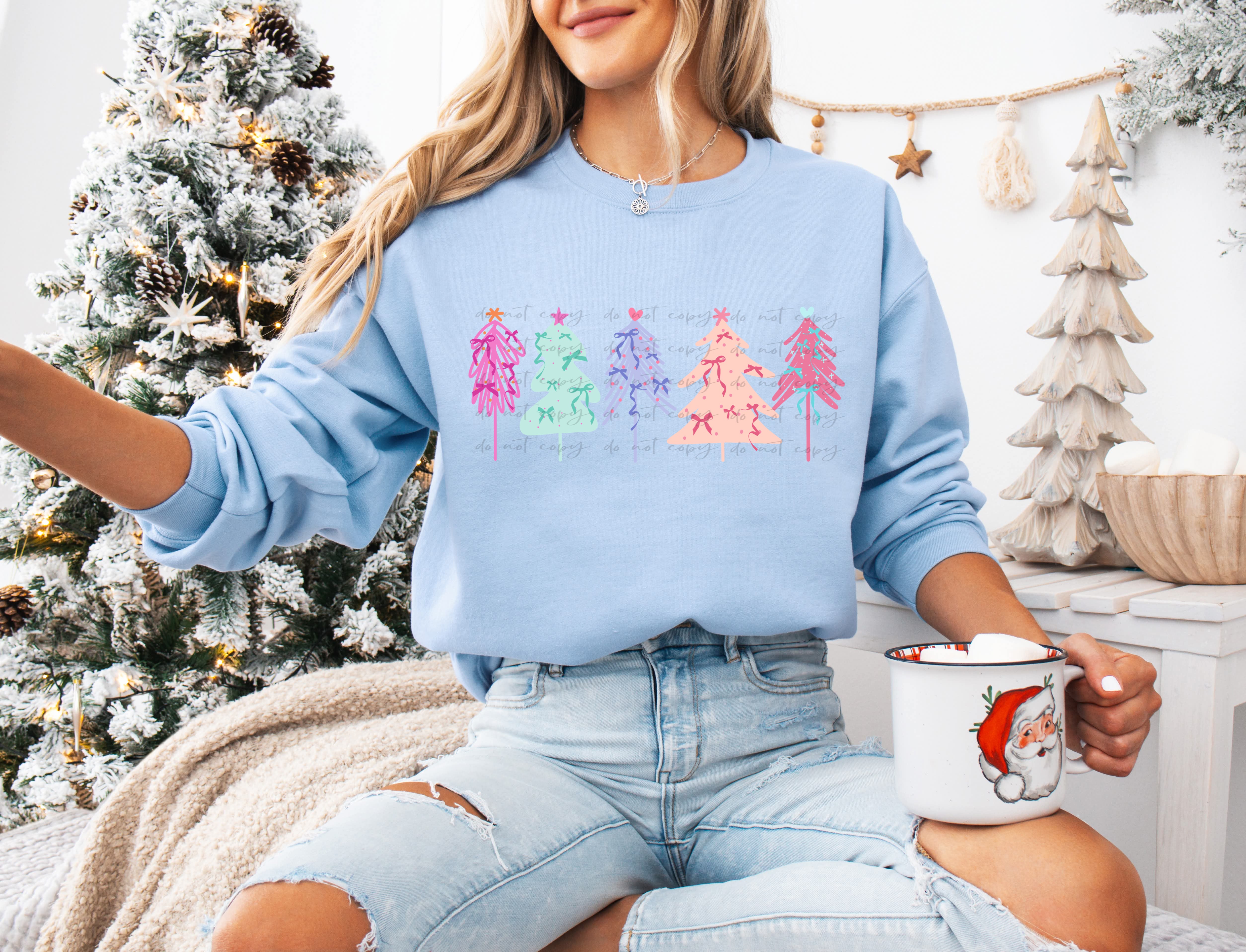 Pastel Bow Christmas Trees TRANSFER SCAR OCT 25 – Sassy Sublimation ...