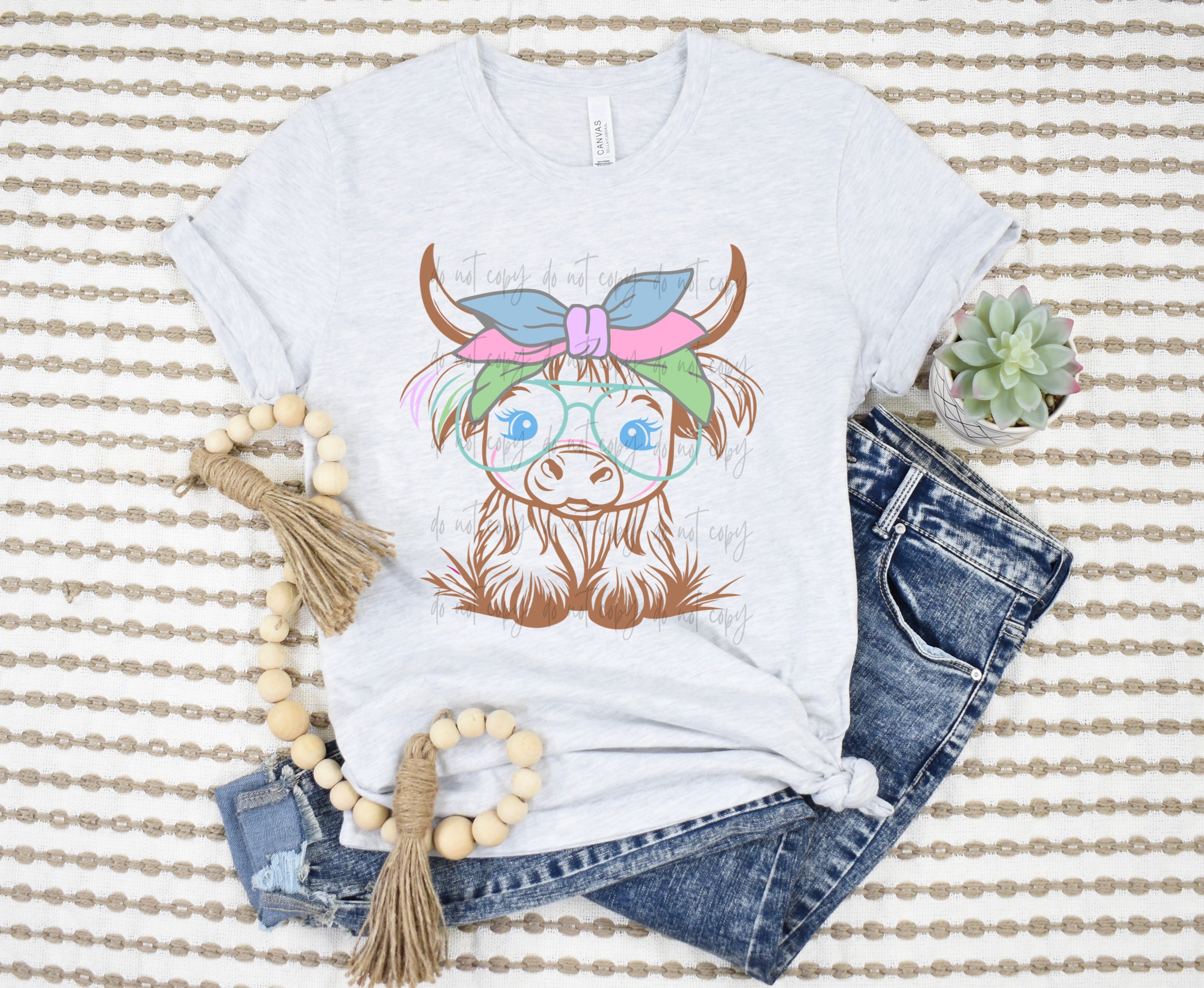 Pastel Highland Cow TRANSFER – Sassy Sublimation & Screen Prints