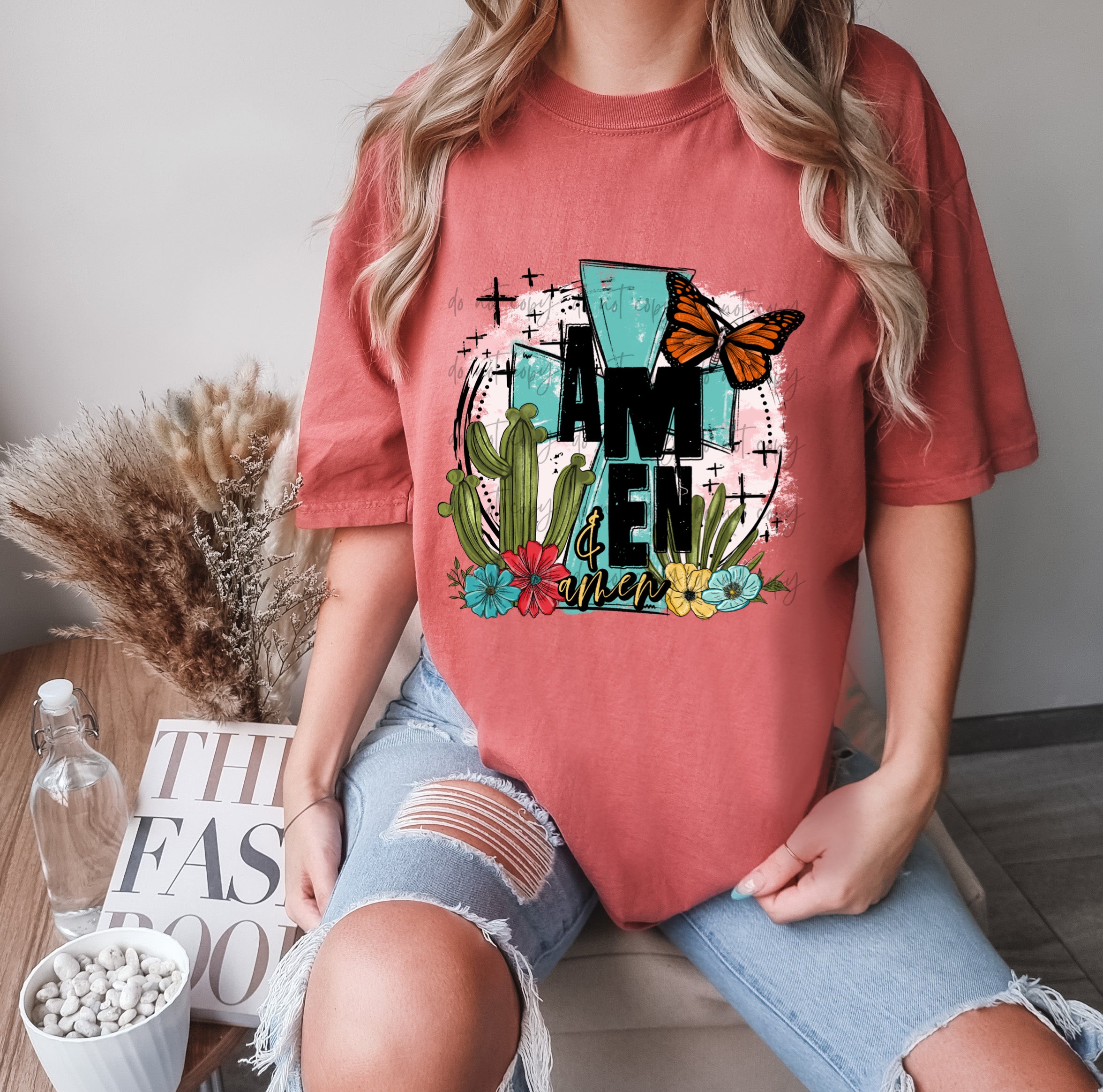 Amen And Amen Blue Cross TRANSFER – Sassy Sublimation & Screen Prints