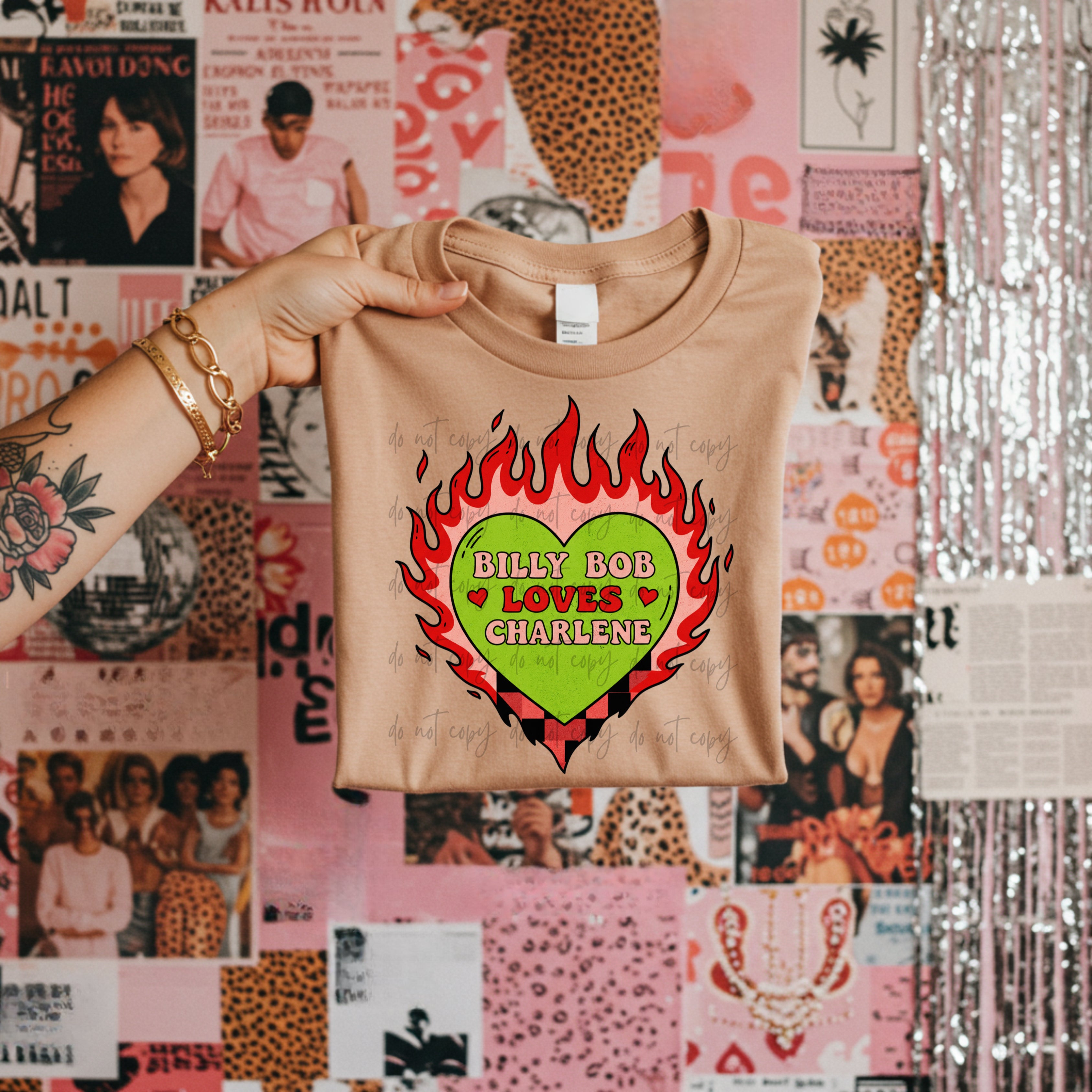 Billy Loves Char Burning Checkered Heart Color Dropdown TRANSFER SAV J ...