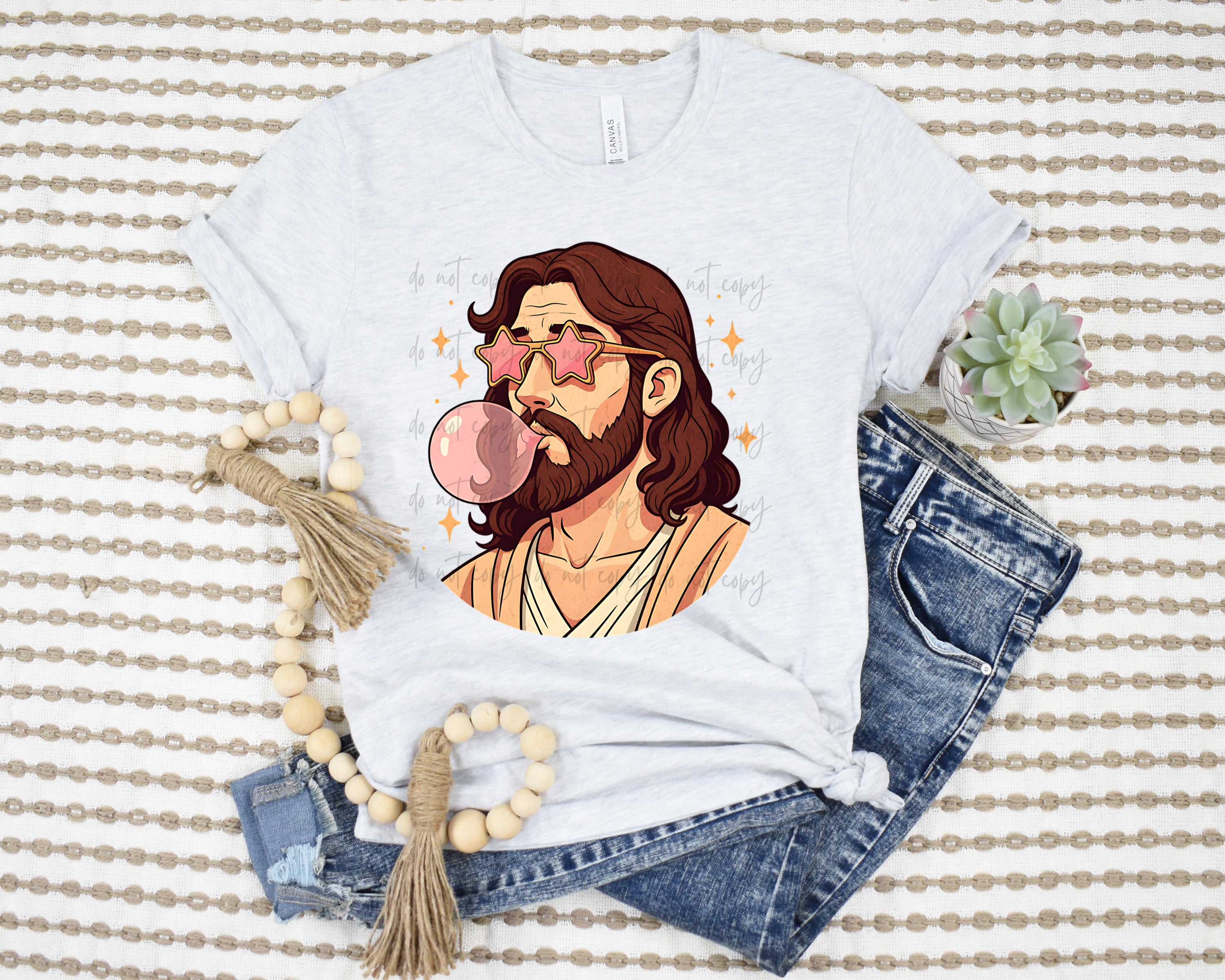 Jesus Blowing Bubble Gum TRANSFER SAV – Sassy Sublimation & Screen Prints