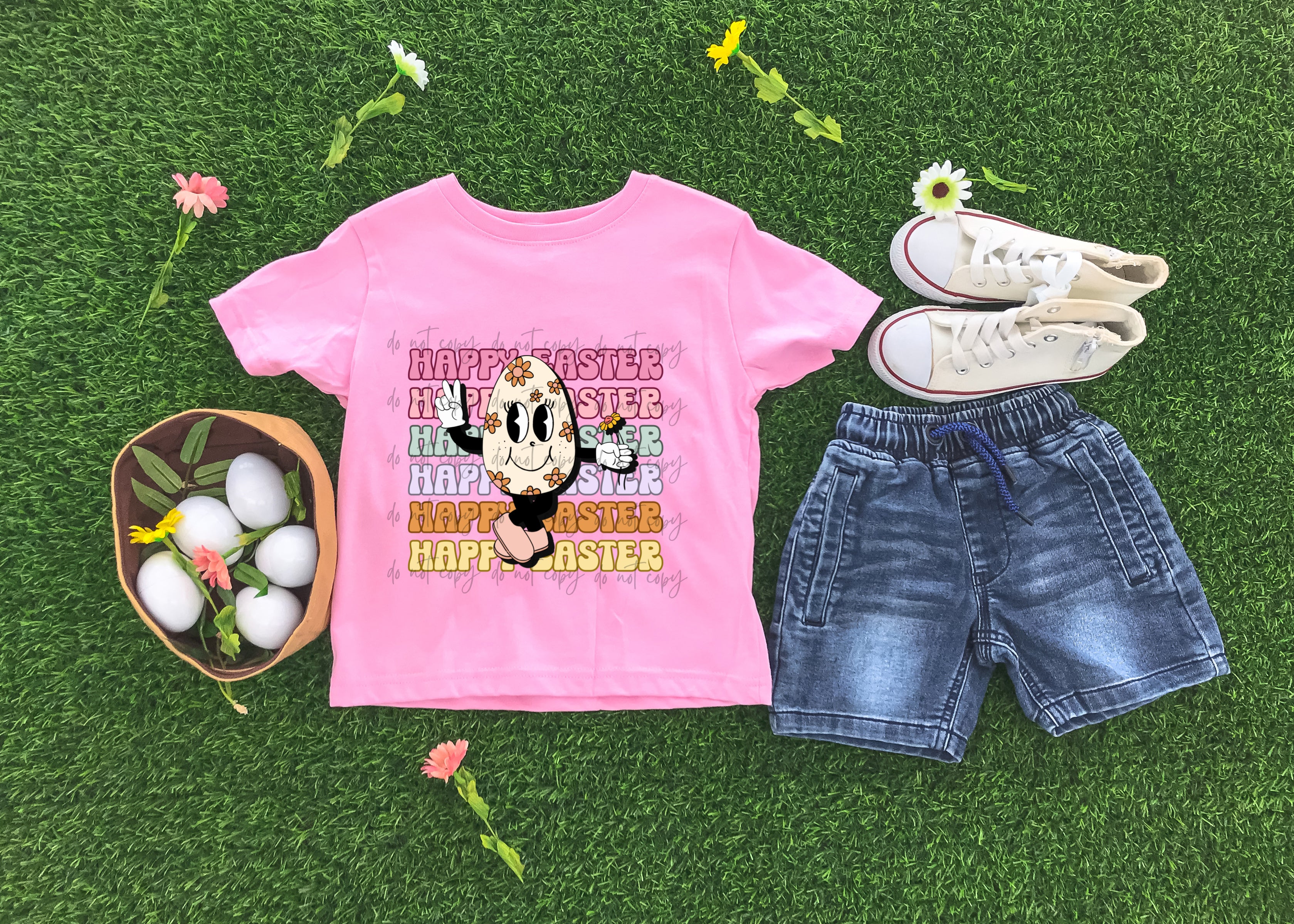 Happy Easter Stacked Retro Egg TRANSFER – Sassy Sublimation & Screen Prints