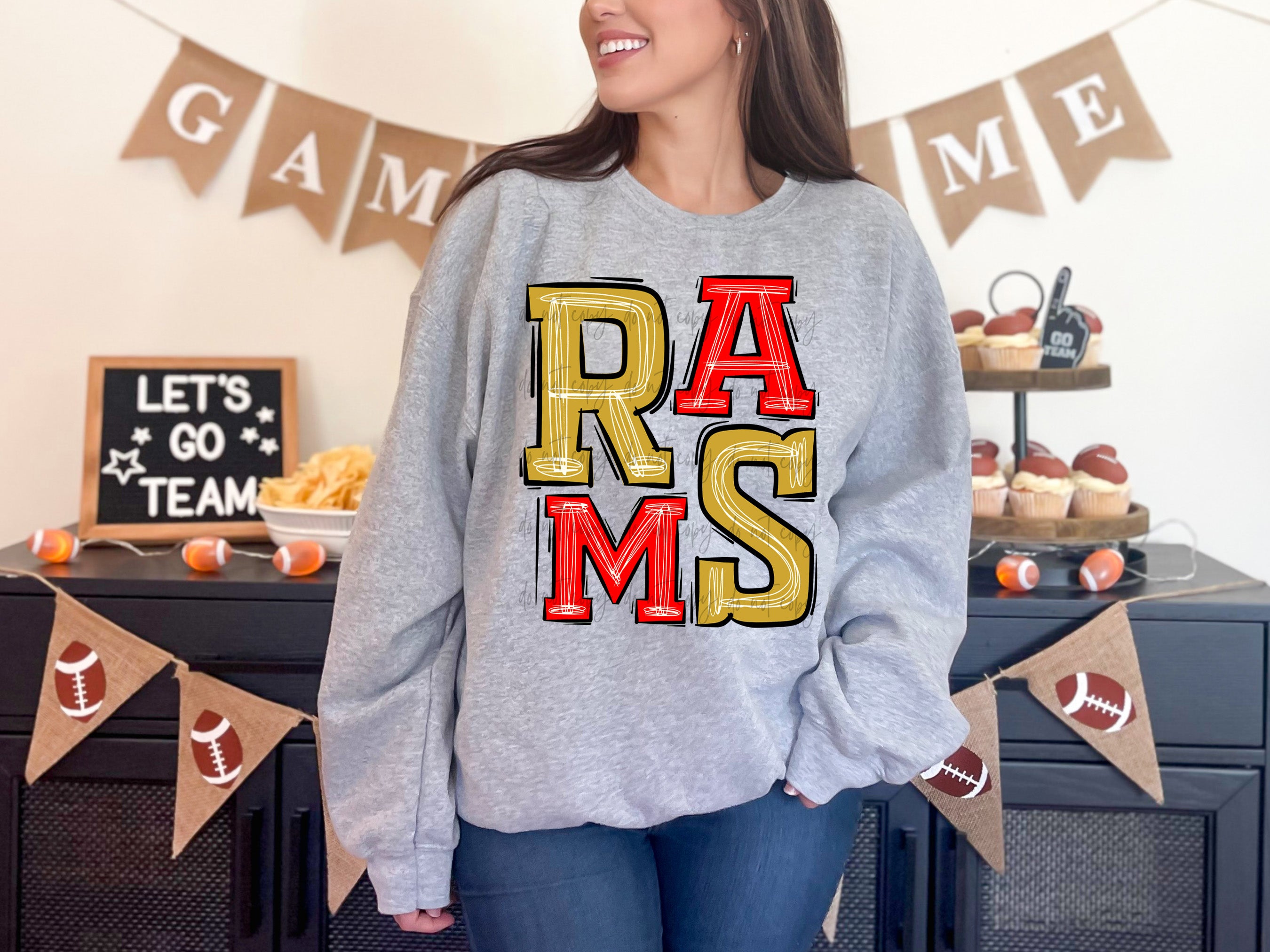 Rams Red and Gold Sporty Mascot TRANSFER – Sassy Sublimation & Screen ...