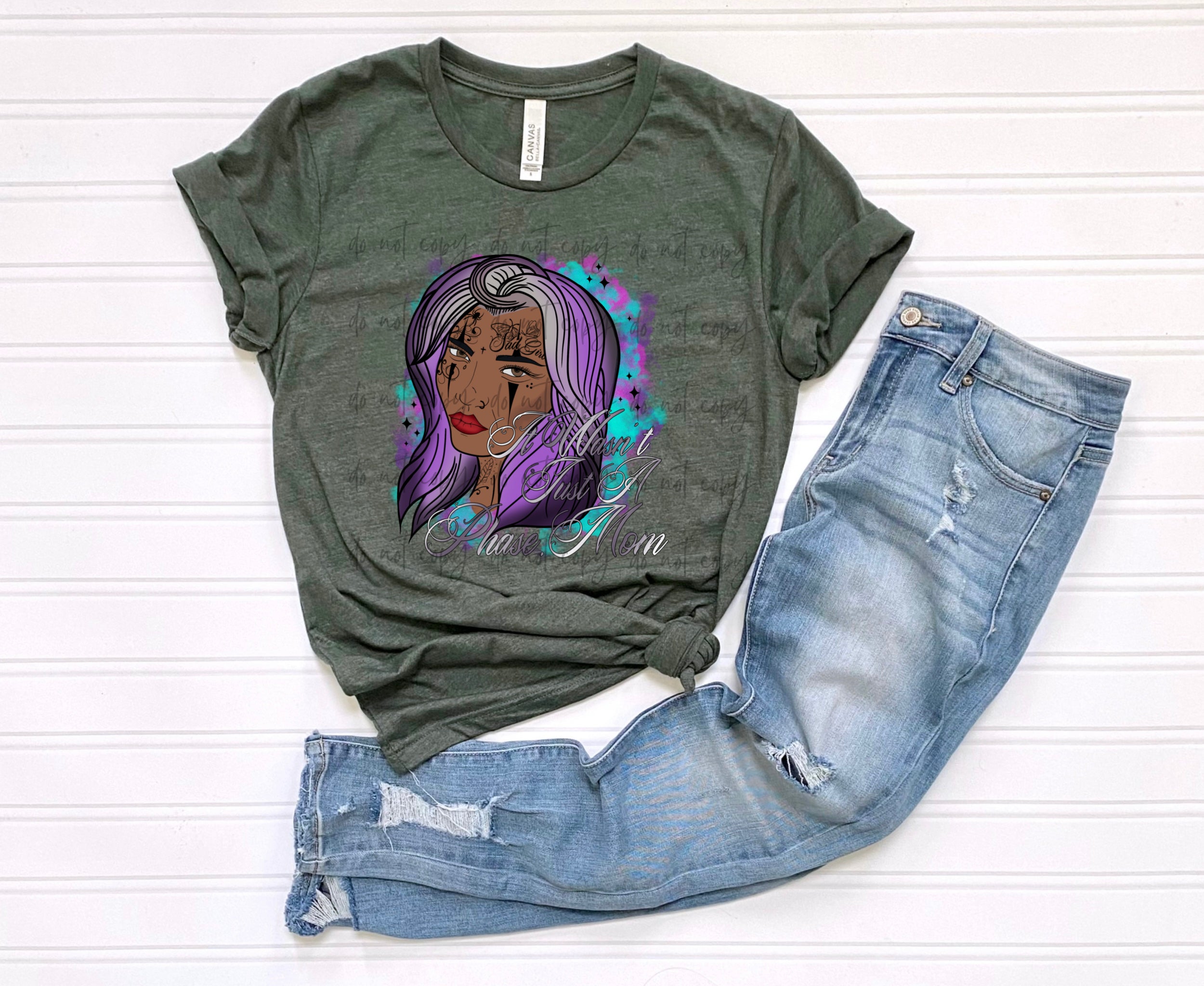 It Was Just A Phase Mom Inked Up Blk TRANSFER – Sassy Sublimation ...