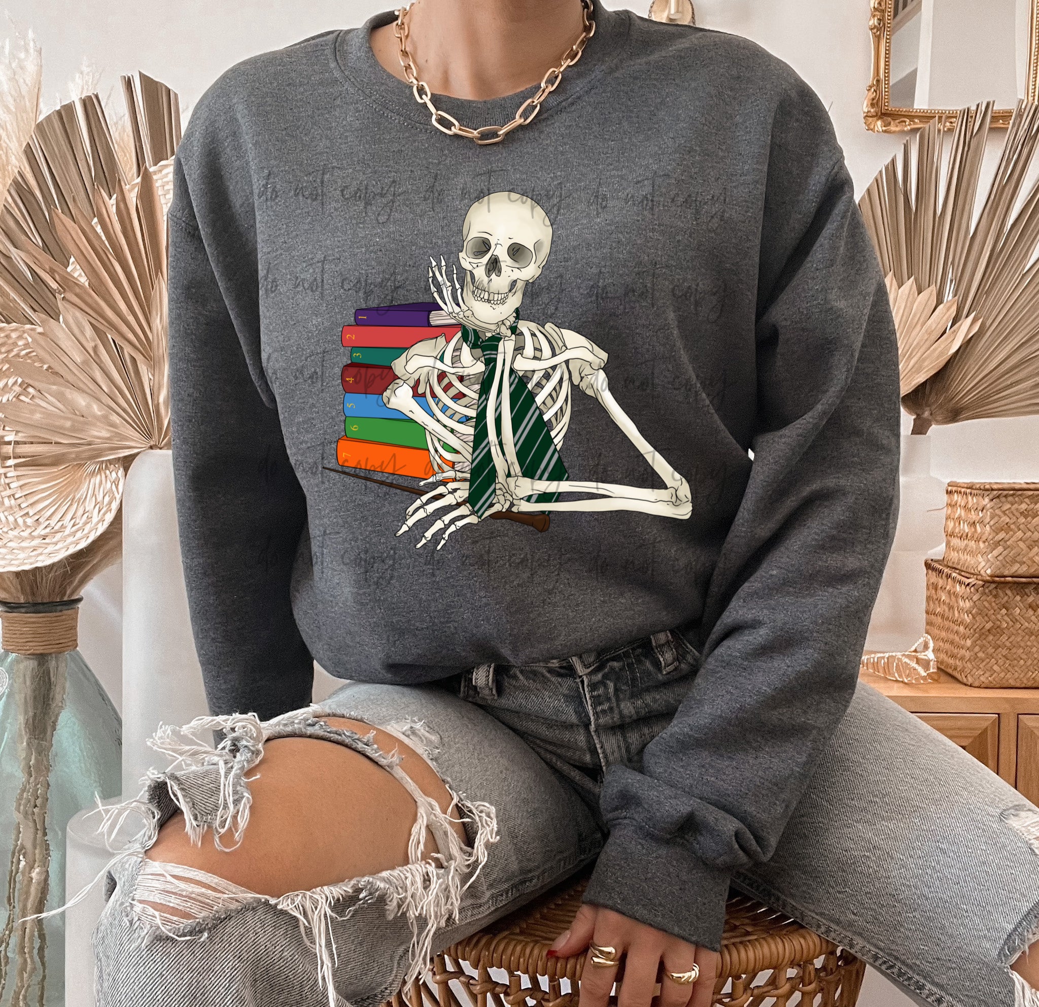 Wizard Skellie Green TRANSFER – Sassy Sublimation & Screen Prints