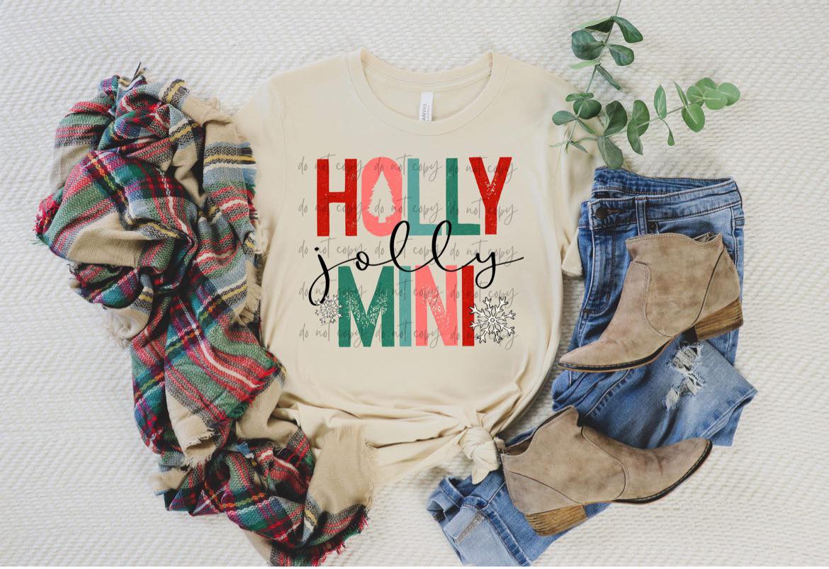 Holly Jolly Mini TRANSFER – Sassy Sublimation & Screen Prints