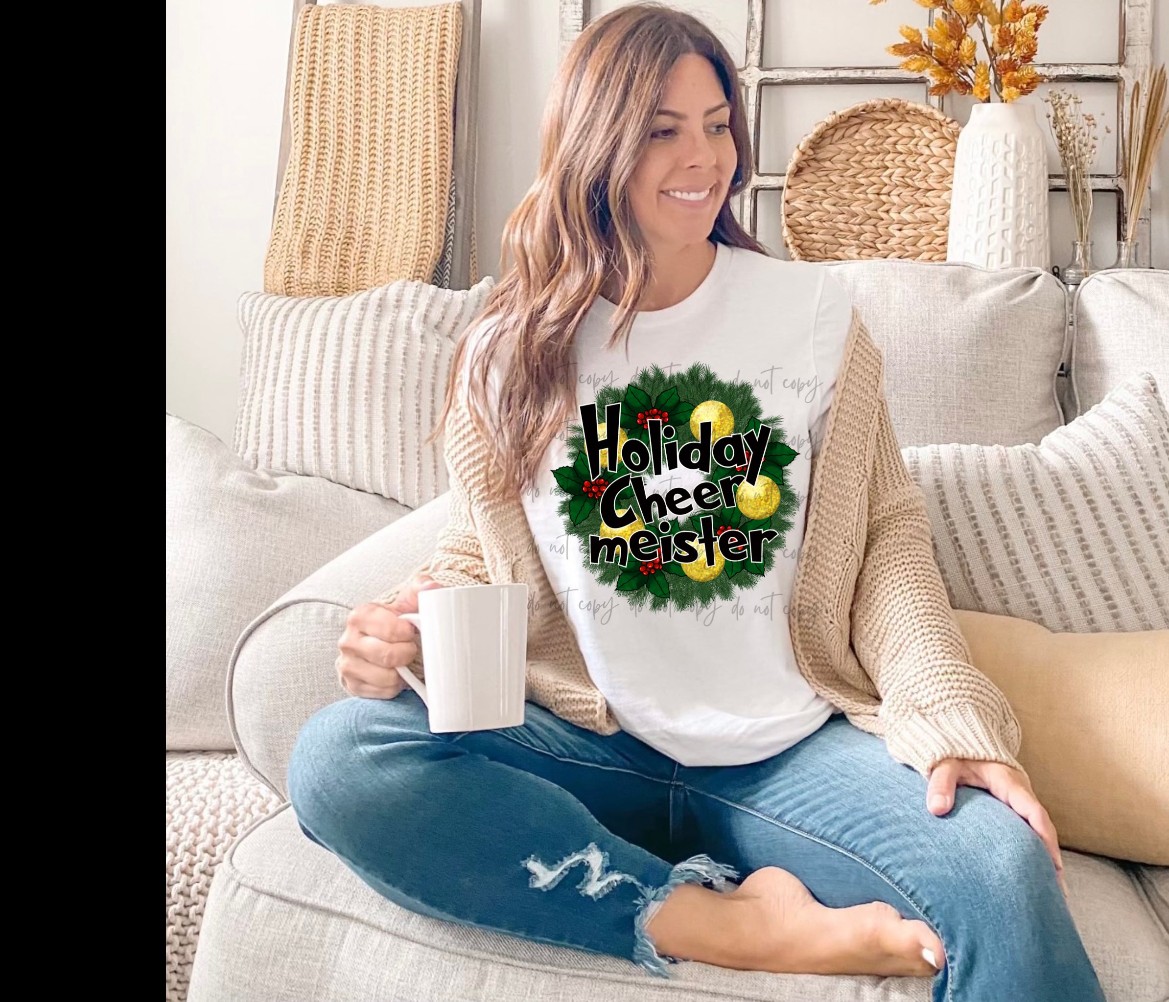 Holiday Cheer Meister Wreath TRANSFER – Sassy Sublimation & Screen Prints