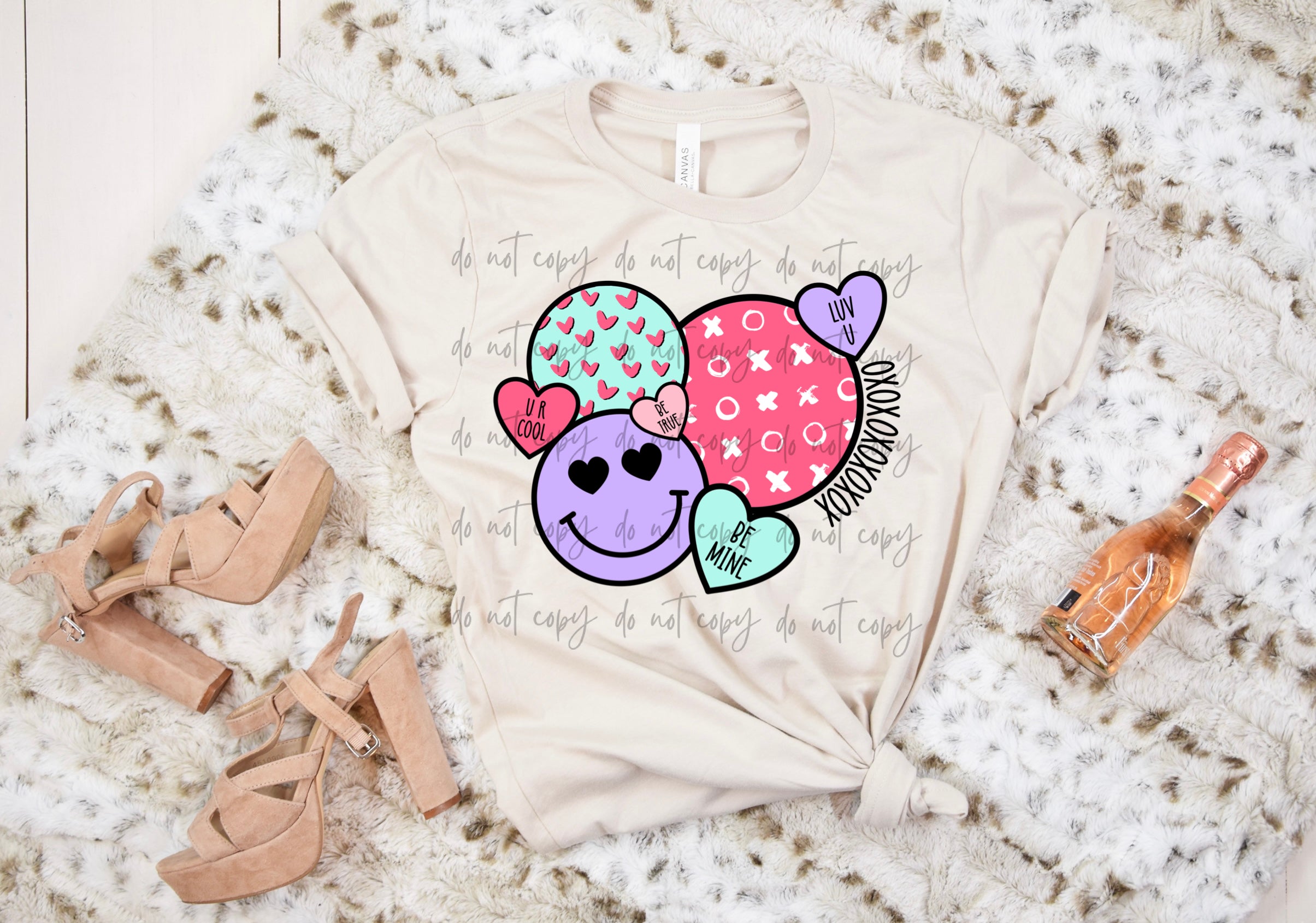 Conversation Hearts XOXO Purple Happy TRANSFER – Sassy Sublimation ...