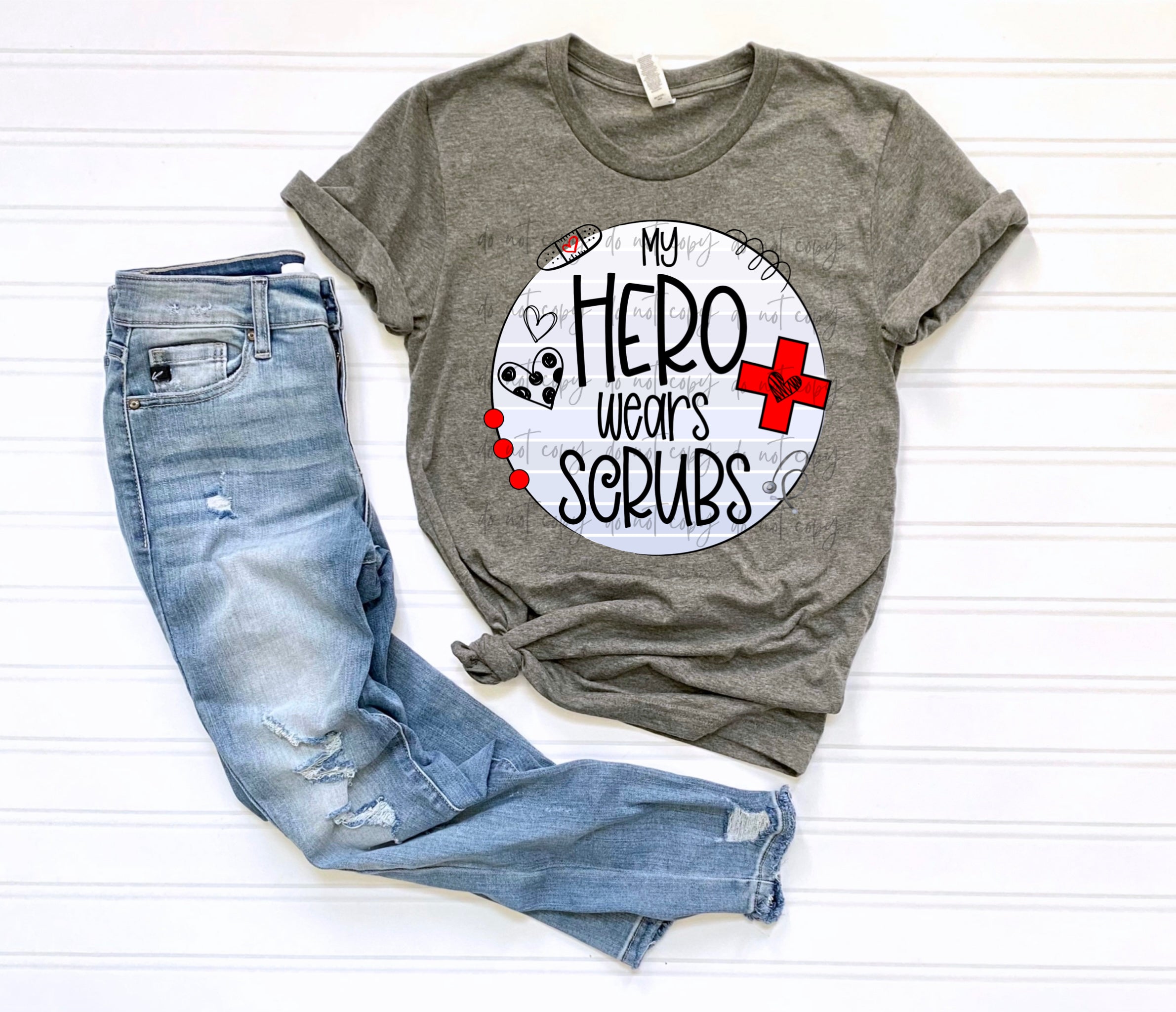 My Hero Wears Scrubs Circle TRANSFER – Sassy Sublimation & Screen Prints