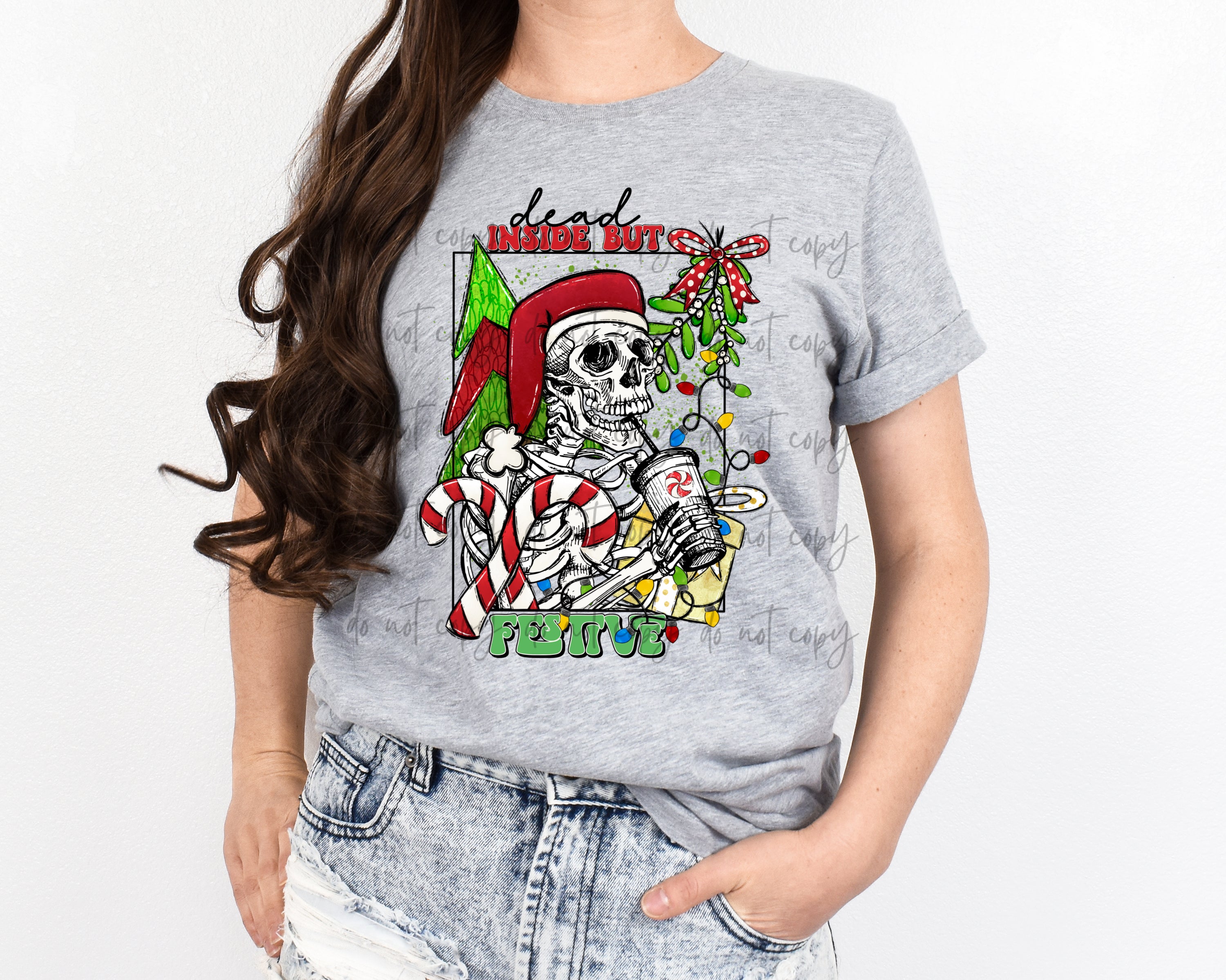 Dead Inside But Festive Peppermint TRANSFER – Sassy Sublimation ...