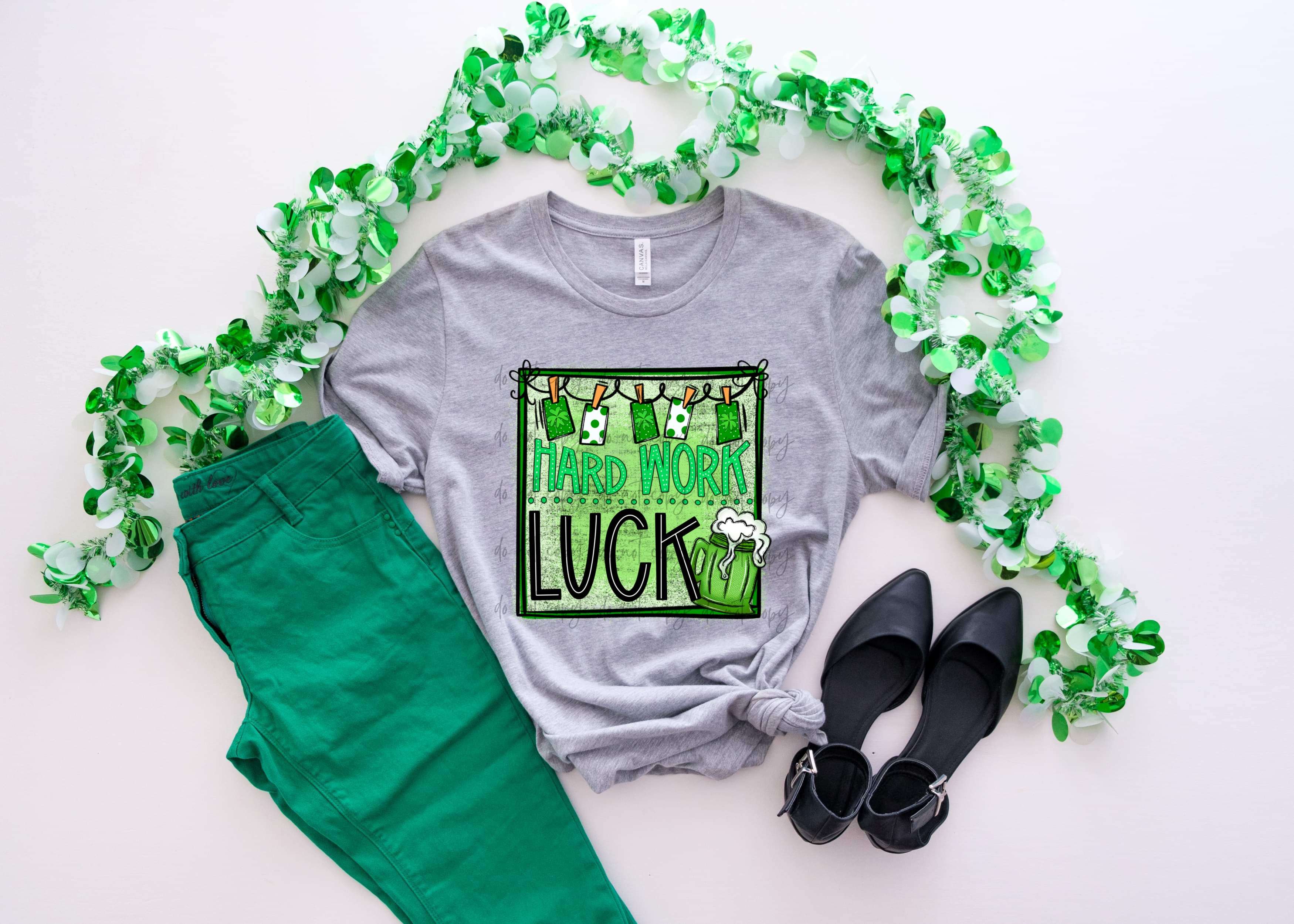 Hard Work Over Luck TRANSFER – Sassy Sublimation & Screen Prints