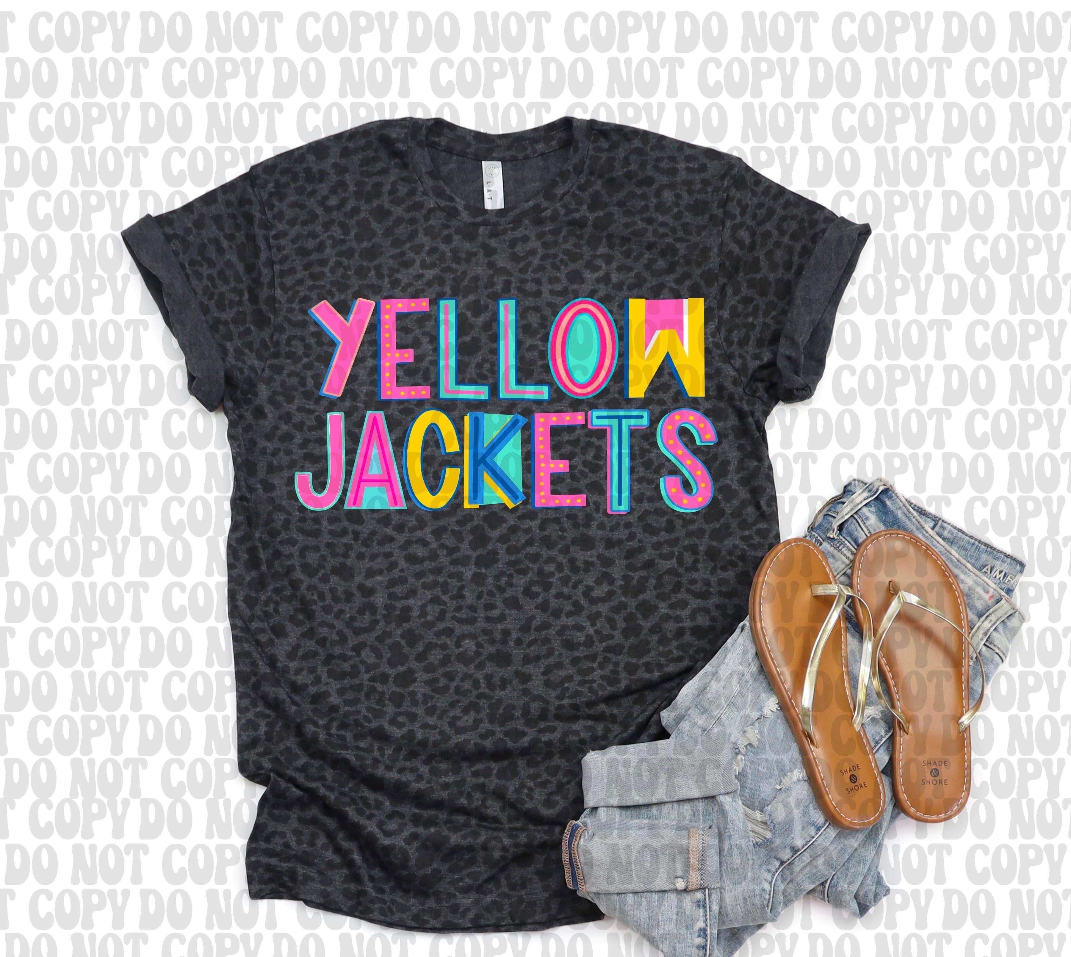 Yellow Jackets Colorful Doodle TRANSFER – Sassy Sublimation & Screen Prints