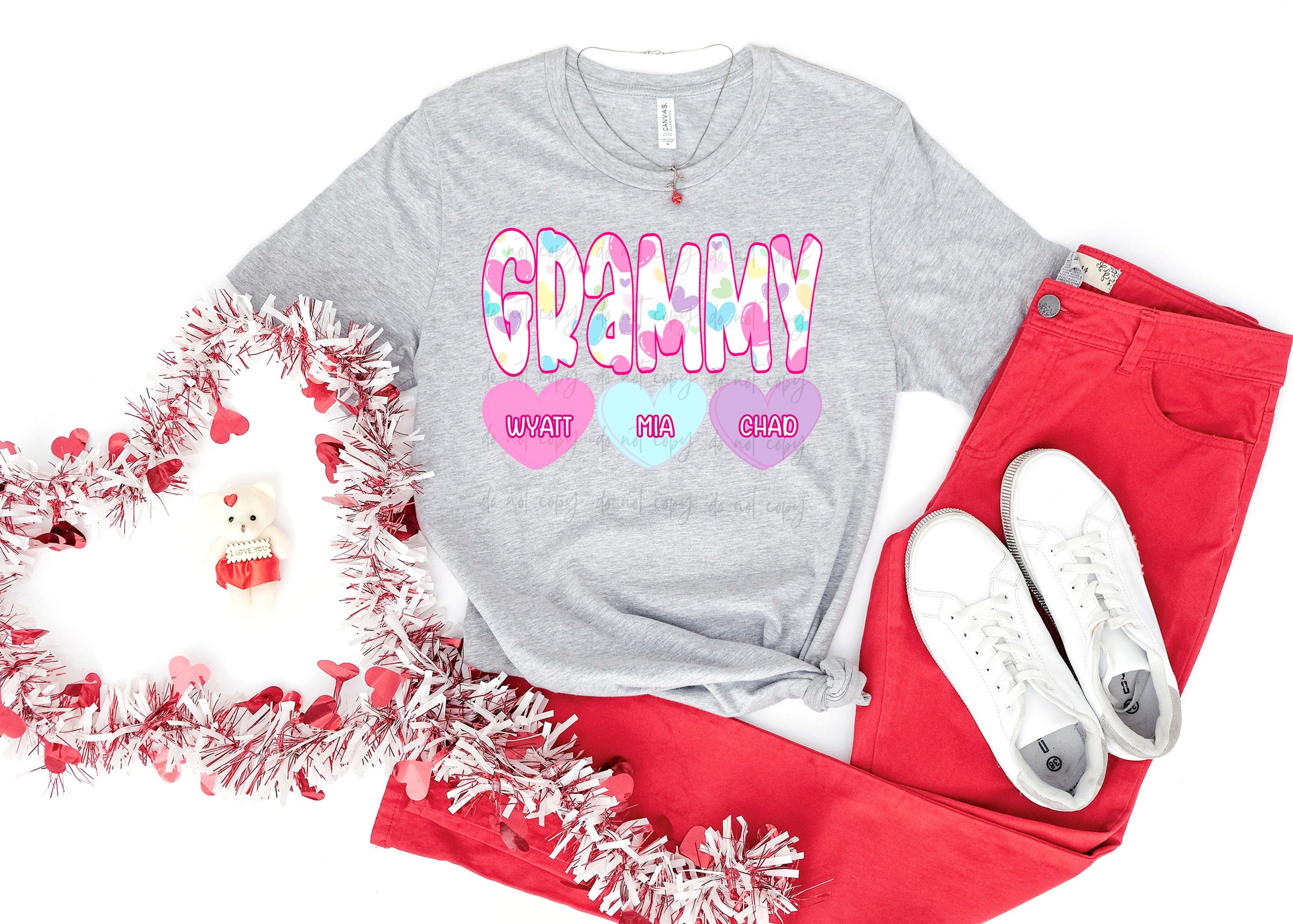 Grammy Candy Hearts CUSTOMIZED DTF TRANSFER – Sassy Sublimation ...