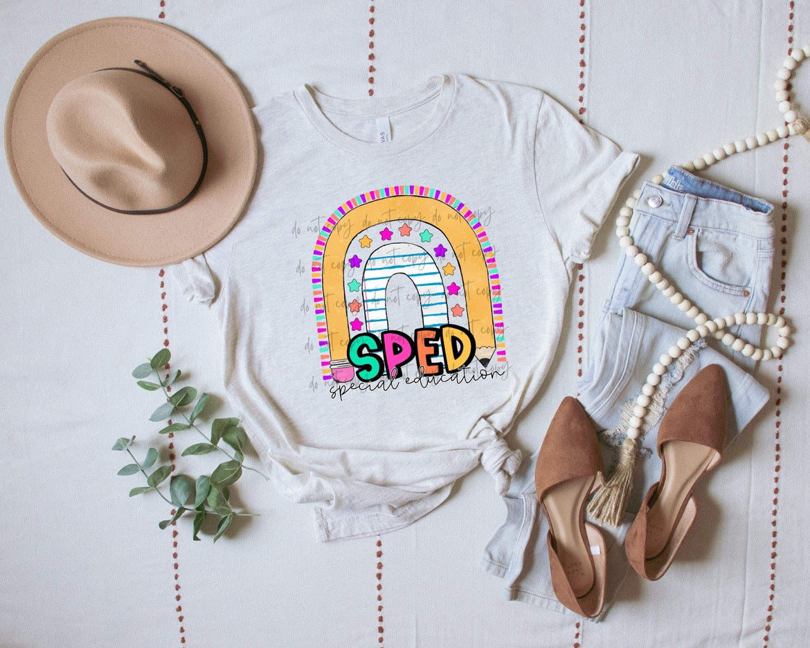 SPED Special Education Rainbow TRANSFER – Sassy Sublimation & Screen Prints