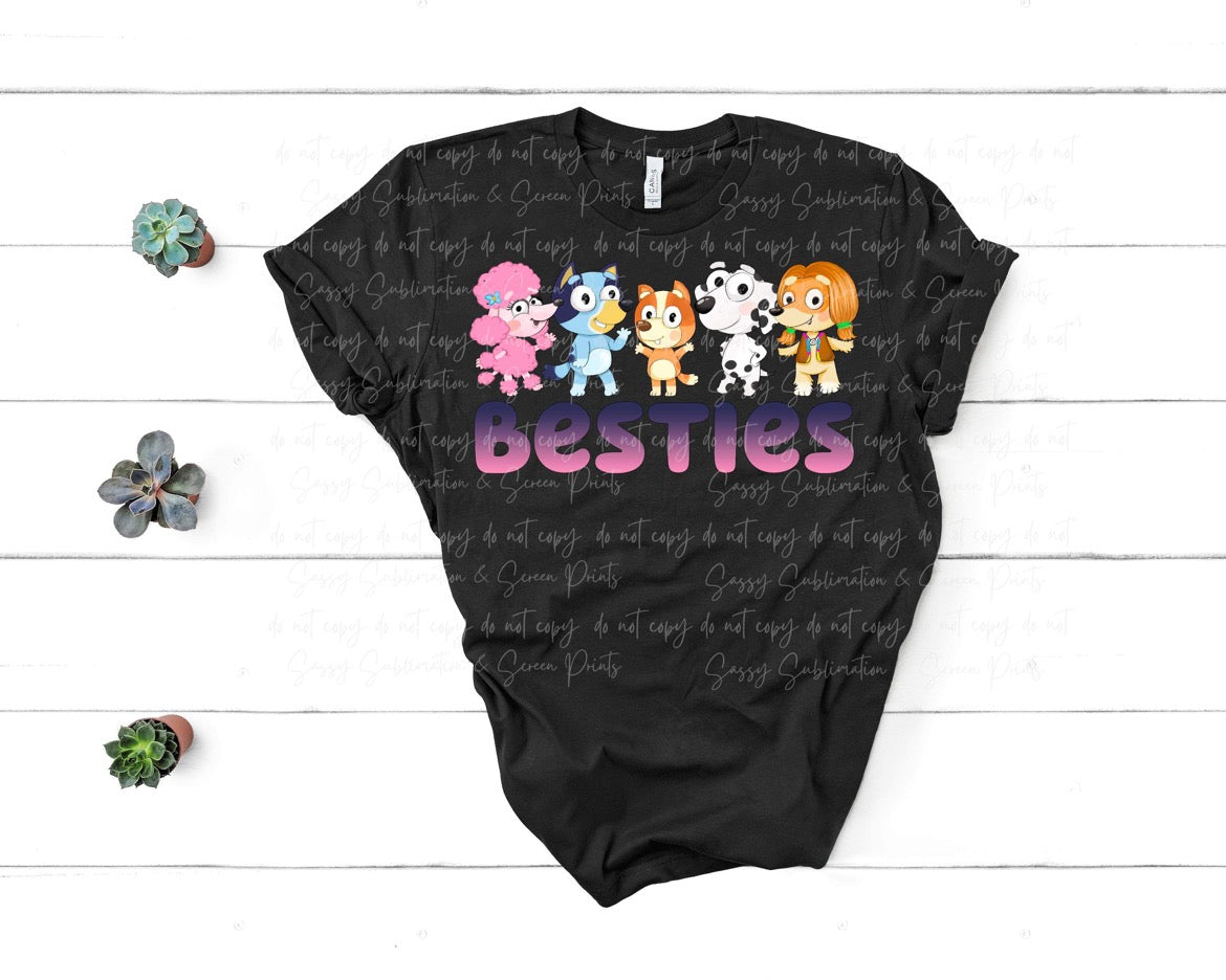 Blue Besties TRANSFER – Sassy Sublimation & Screen Prints