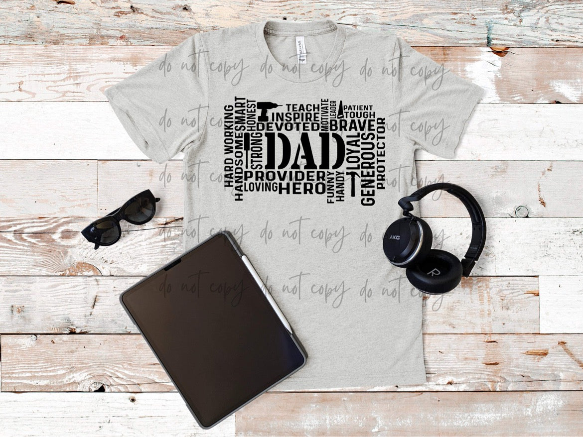 Dad Typography SCREEN – Sassy Sublimation & Screen Prints